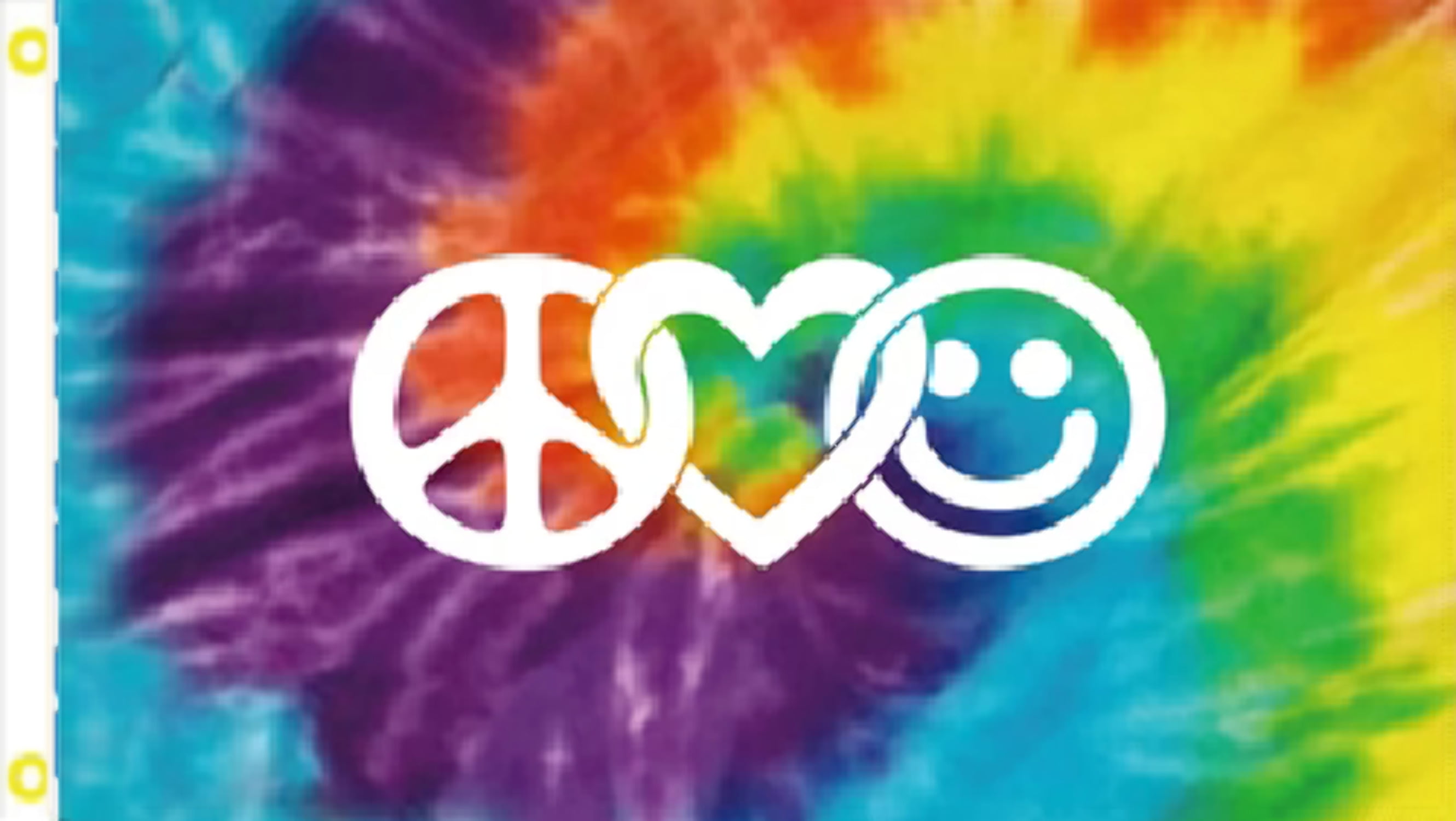 3X5 TYE DIE PEACE LOVE HAPPY RAINBOW SWIRL FLAG BANNER 100D - Walmart.com
