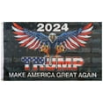 3X5 Trump 2024 Make America Great Again Usa Eagle Black 3'X5' Polyester ...