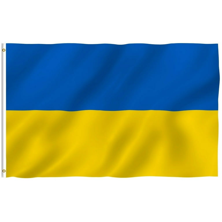 Ukraine Flag Colors 2X Glossy 3.2'' Ukraine Tryzub Ukrainian Flag