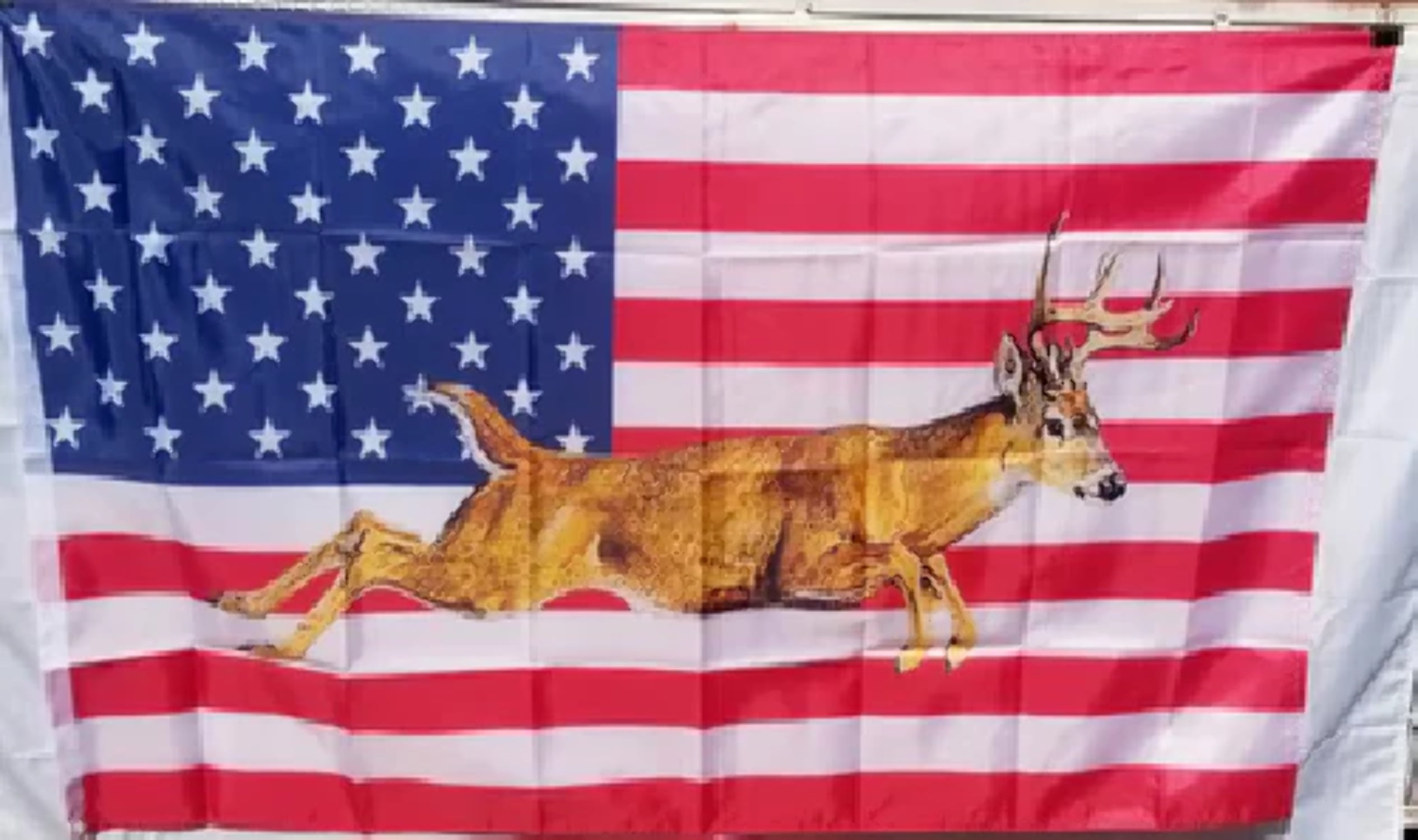 3X5 USA DEER FLAG RUNNING DEER HUNTING FLAG BANNER 100D - Walmart.com