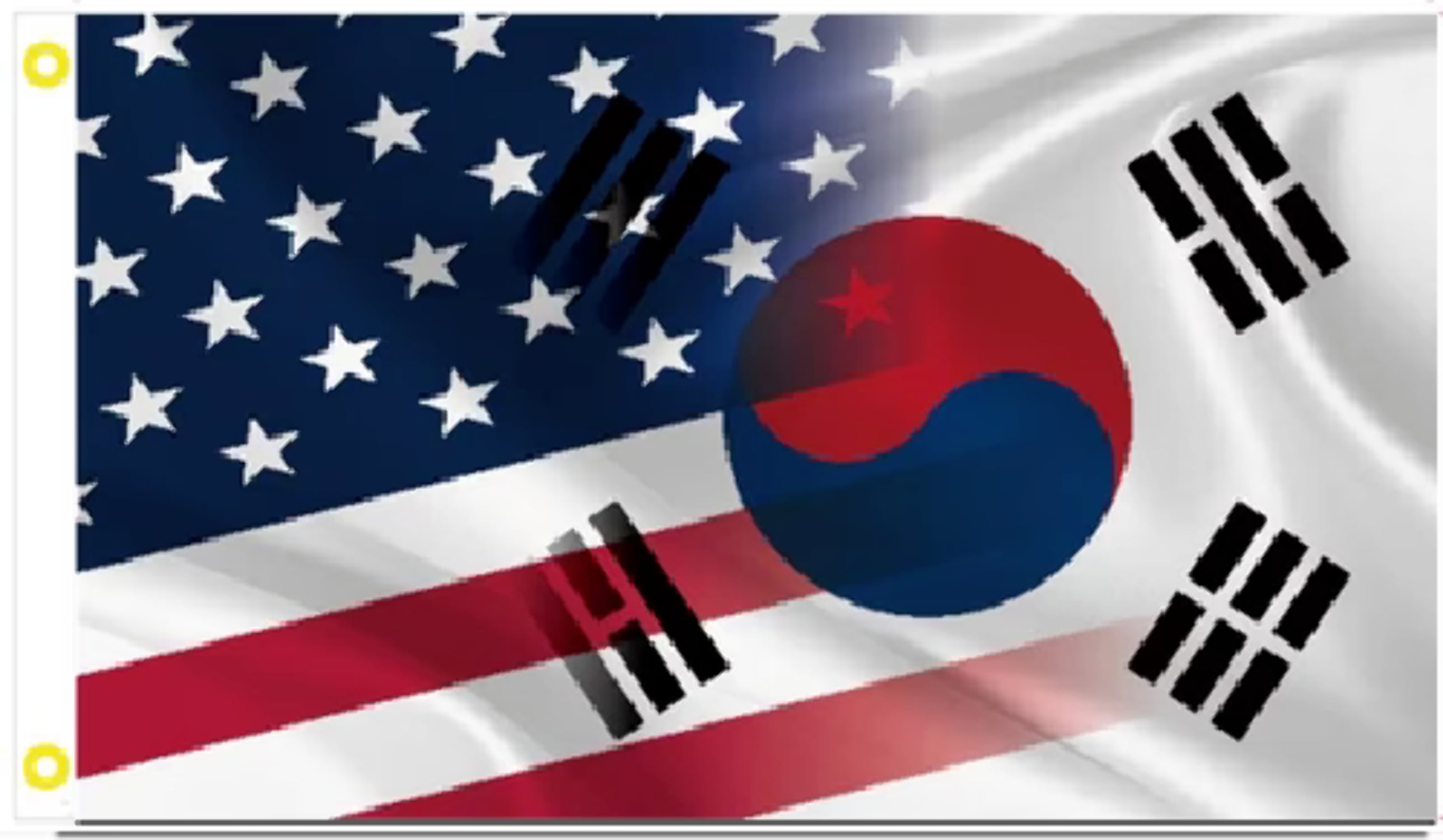 3X5 USA SOUTH KOREA FRIENDSHIP HERITAGE COMBINTATION FLAG BANNER 100D ...