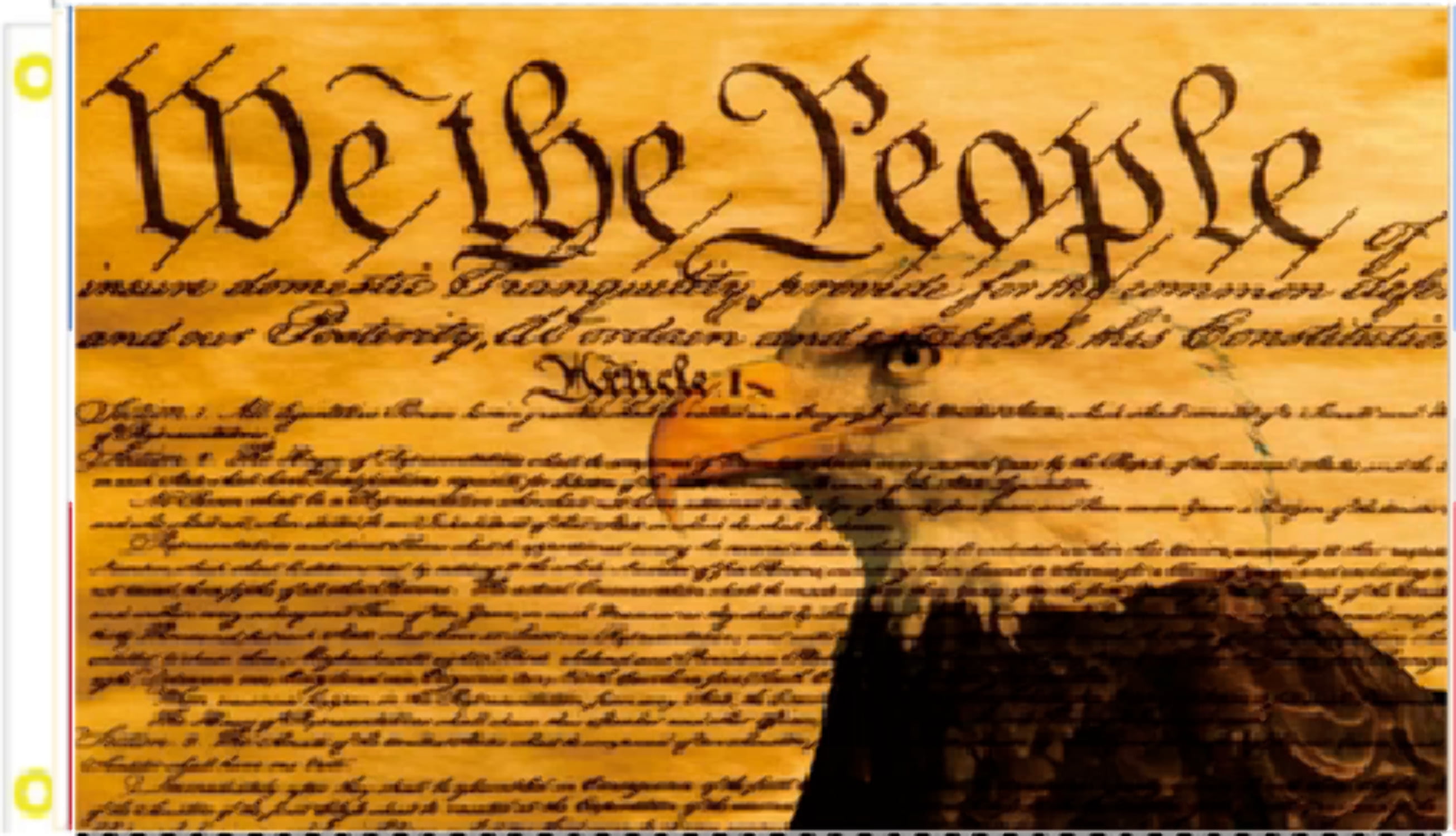3X5 WE THE PEOPLE DECLARATION OF INDEPENDENCE YELLOW FLAG BANNER ...