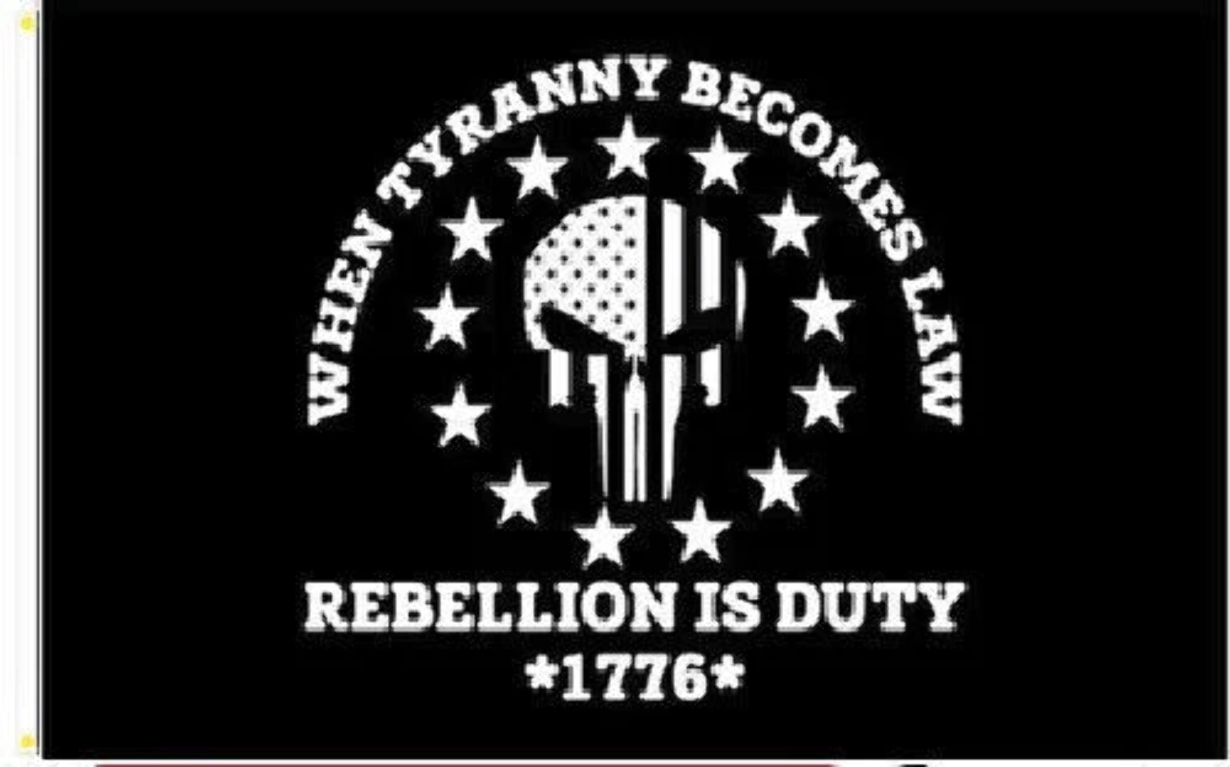 3X5 WHEN TYRANNY BECOMES LAW REBELLION IS DUTY 1776 DEMON SKULL FLAG ...