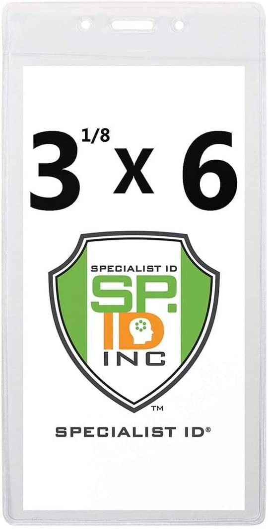 3X6" Clear Vinyl Badge Holders - Large Vertical Plastic Promotional ...