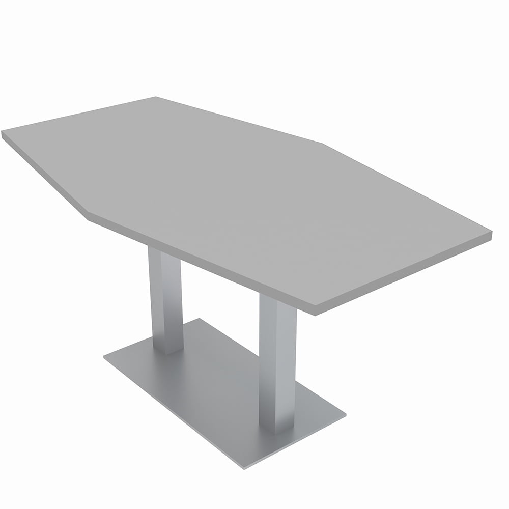 3X6 Hexagon Conference Table Square Metal Base Data And Electric Unit ...