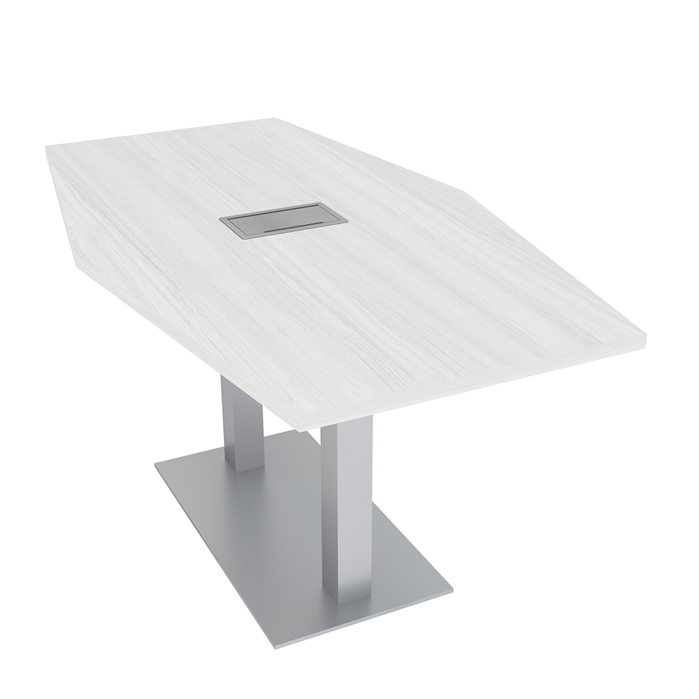 3X6 Hexagon Conference Table Square Metal Base Data And Electric Unit ...