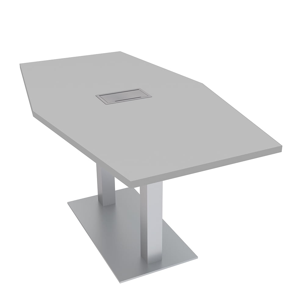 3X6 Hexagon Conference Table Square Metal Base Data And Electric Unit ...