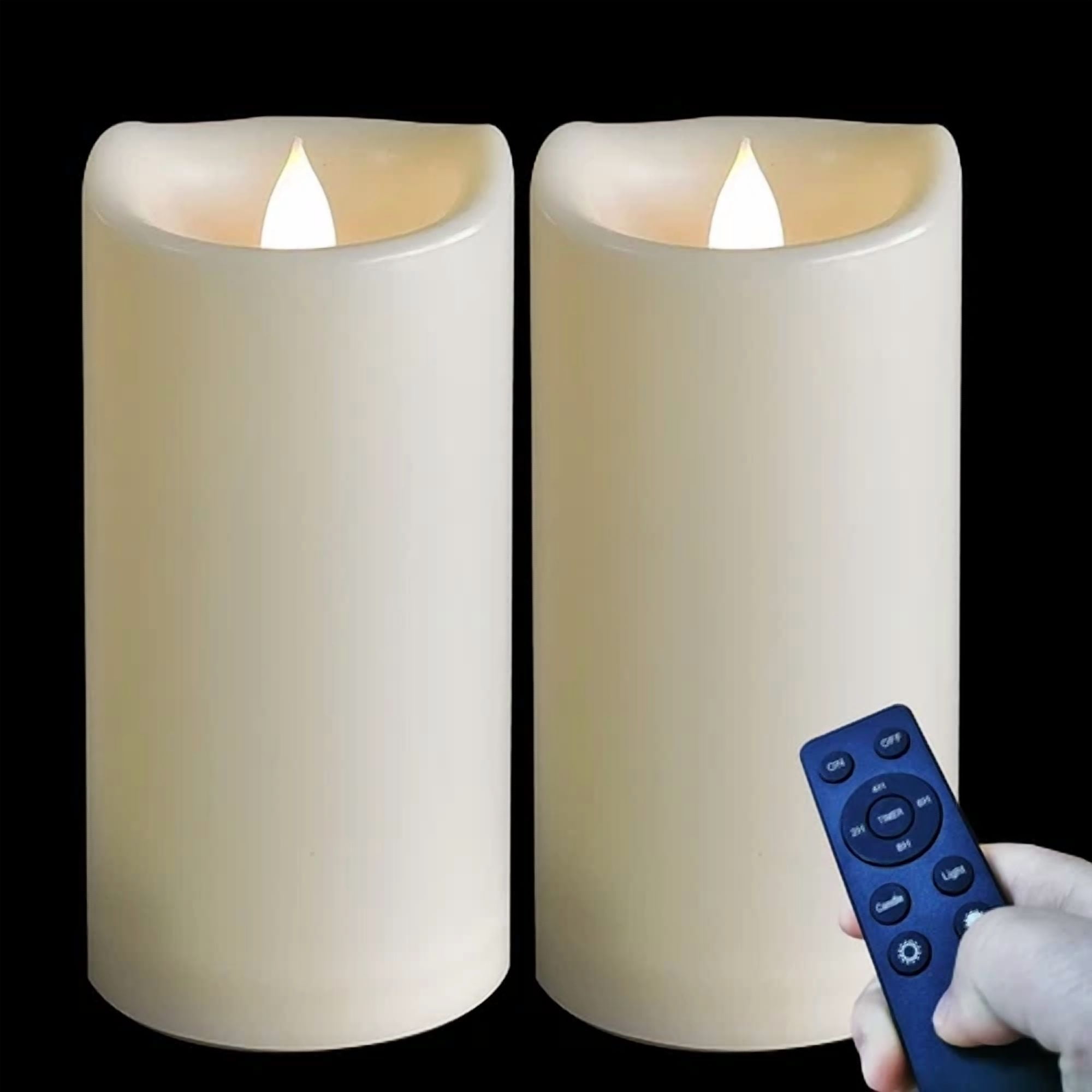 3X6'' Outdoor Waterproof Flameless Battery Operated Candles With Timer ...