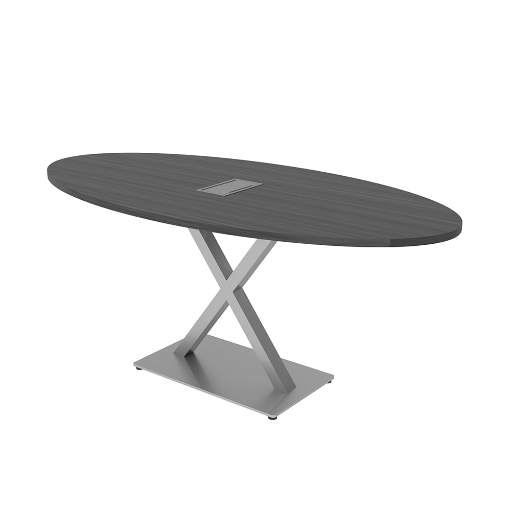 3X6 Oval Conference Room Table With X Base Electrical And Data Unit ...