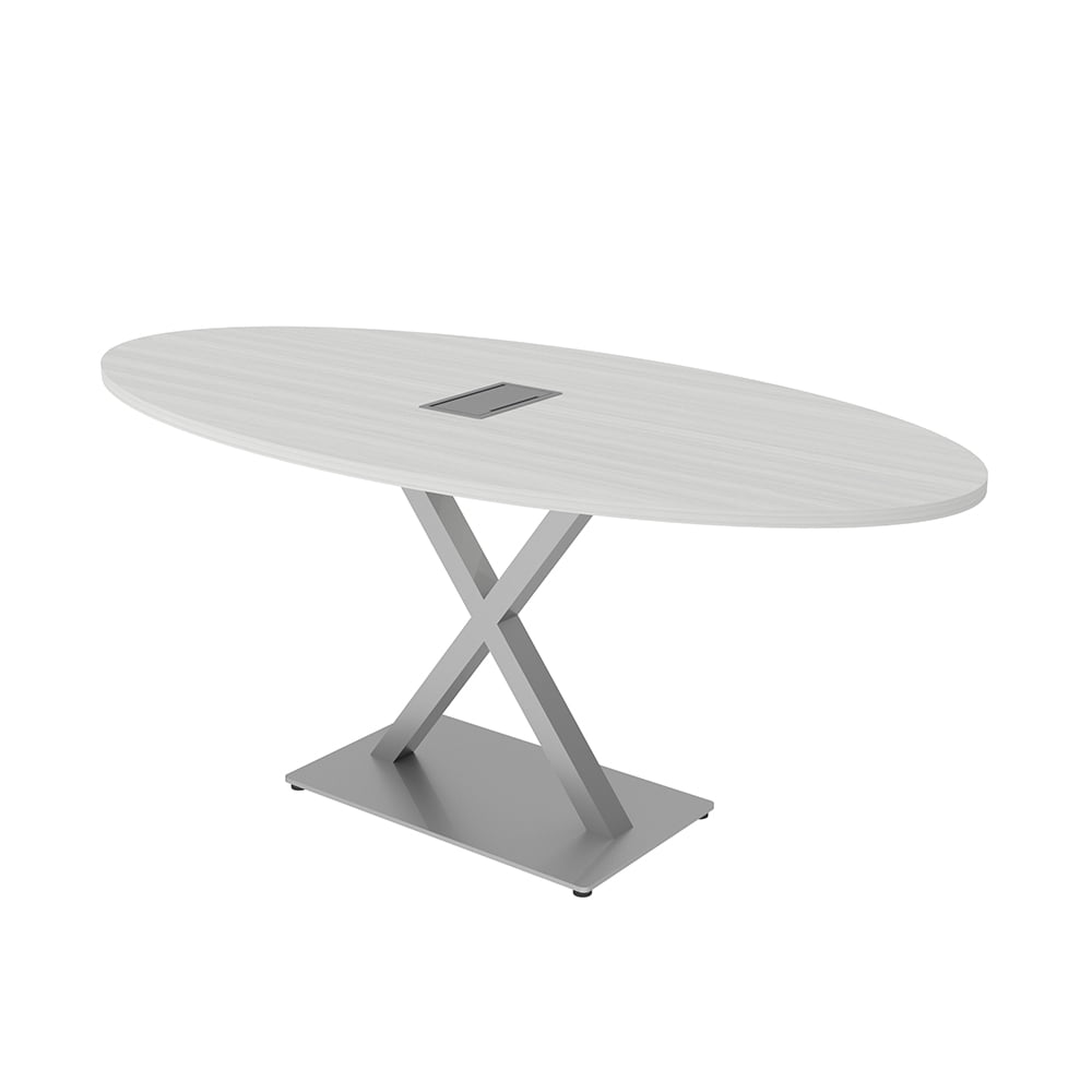 3X6 Oval Conference Room Table With X Base Electrical And Data Unit ...