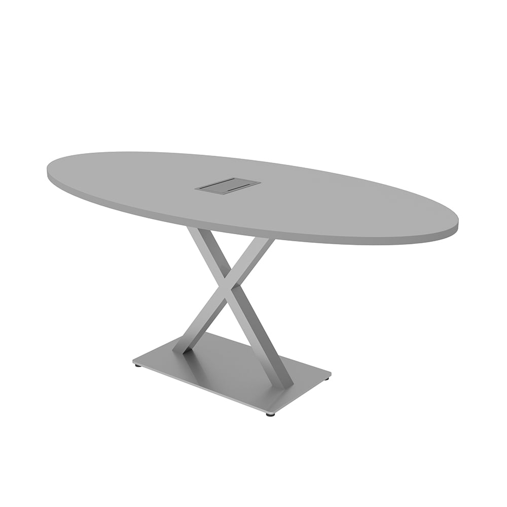 3X6 Oval Conference Room Table With X Base Electrical And Data Unit ...