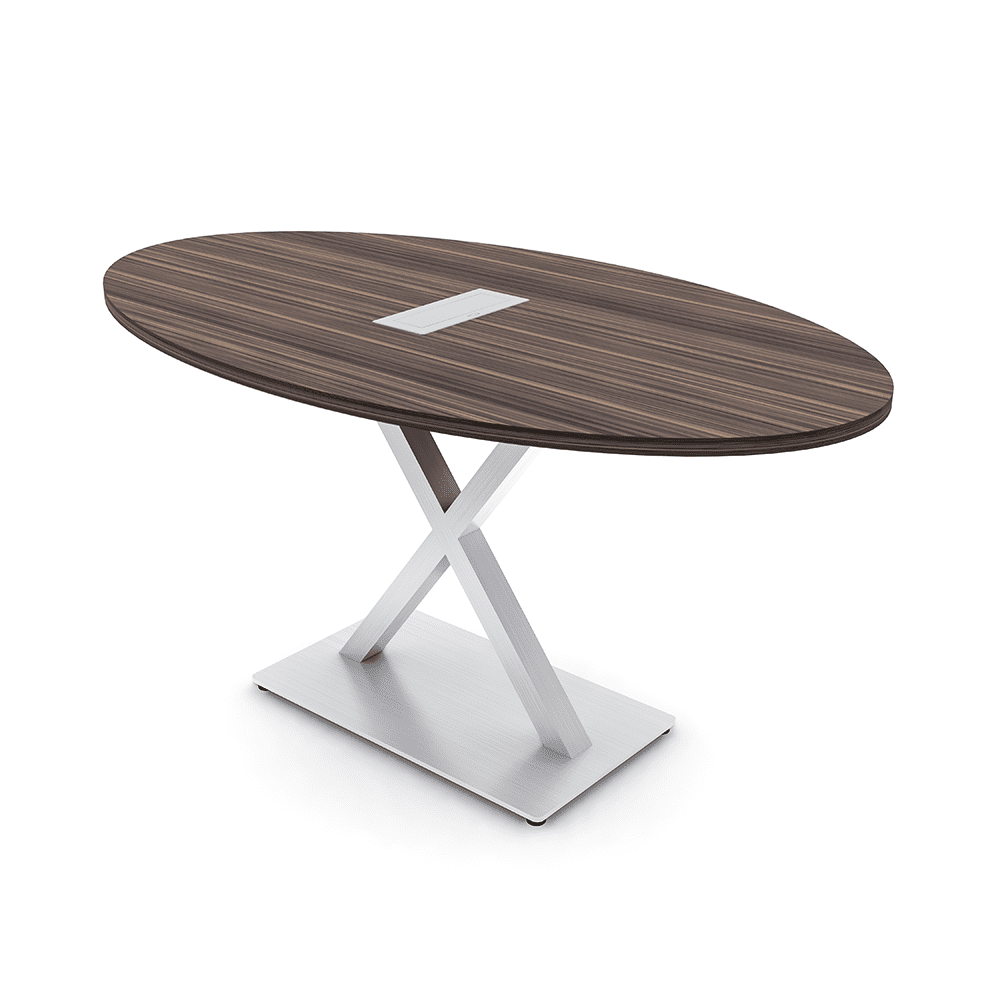 3X6 Oval Conference Room Table With X Base Electrical And Data Unit ...