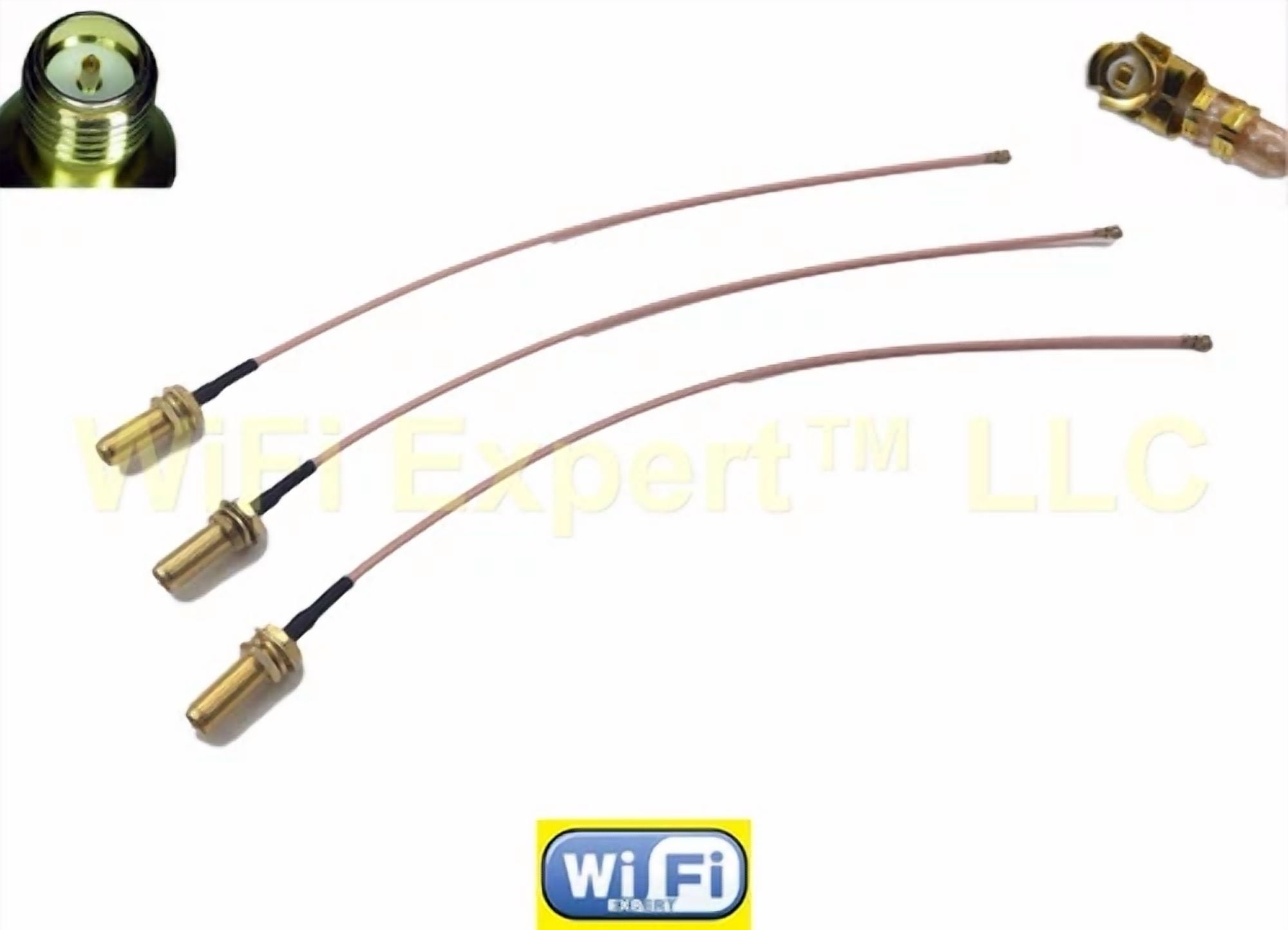 3X8" Mini Pci Ipx U.Fl To Long Rp-Sma Rg178 Cable For Yuneec St16 ...