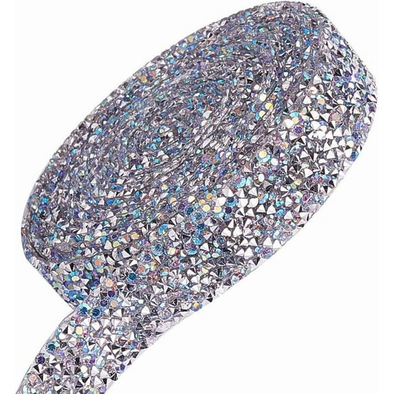 3Yards 2cm Rhinestone Ribbon Sparkling Glitter Resin Hotfix Rhinestone Bling Roll Banding Belt ...