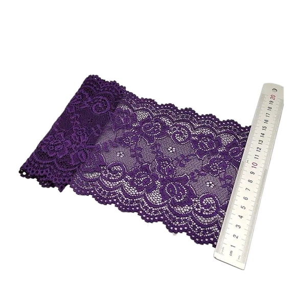 3Yards Flower Pattern 15CM Wide Elastic Lace Fabric Ribbon Lace Trim ...