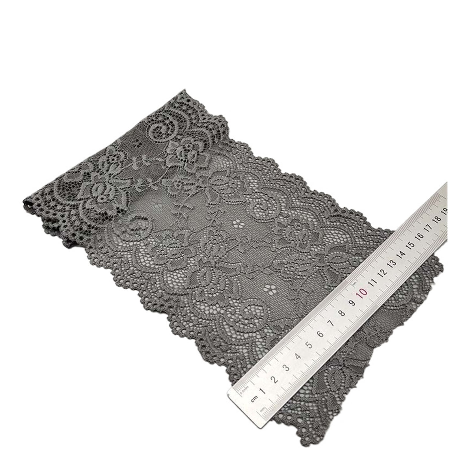 3Yards Flower Pattern 15CM Wide Elastic Lace Fabric Ribbon Lace Trim ...