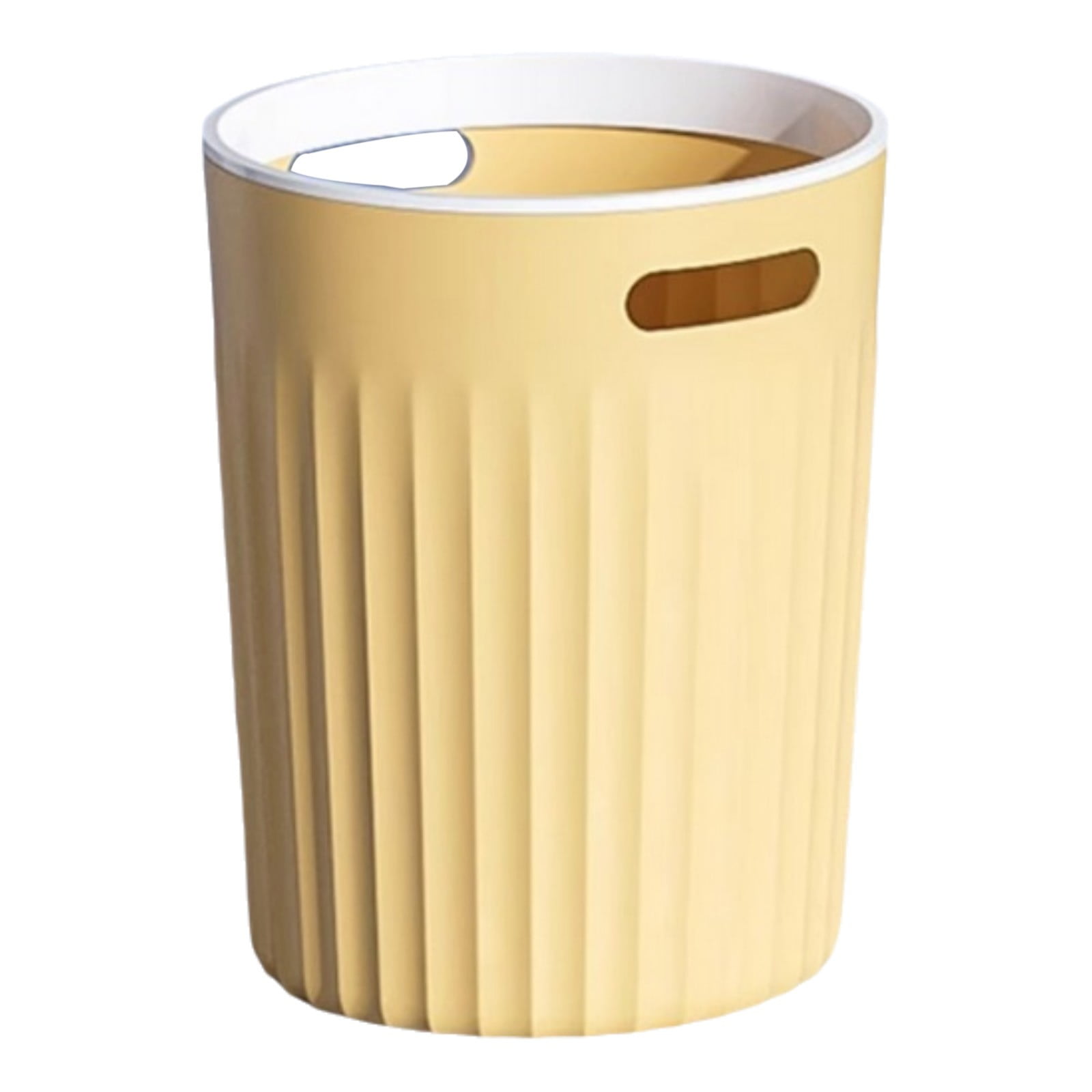 3Yellow 9 Liter Round Plastic Trash Can For Kitchen Bathroom Bedroom ...
