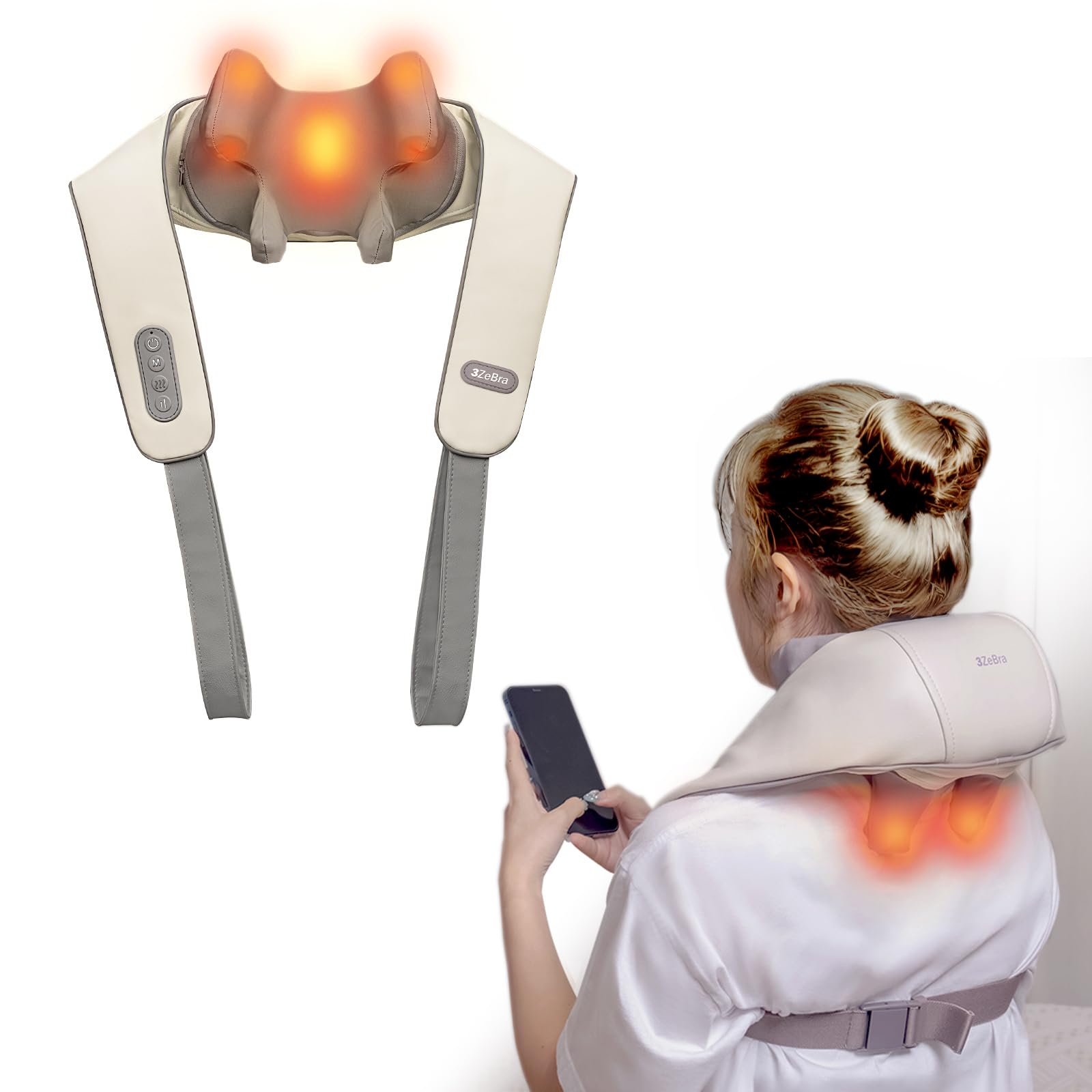 3ZeBra Shiatsu Neck and STF9 Shoulder Massager with Heat Neck & Back ...