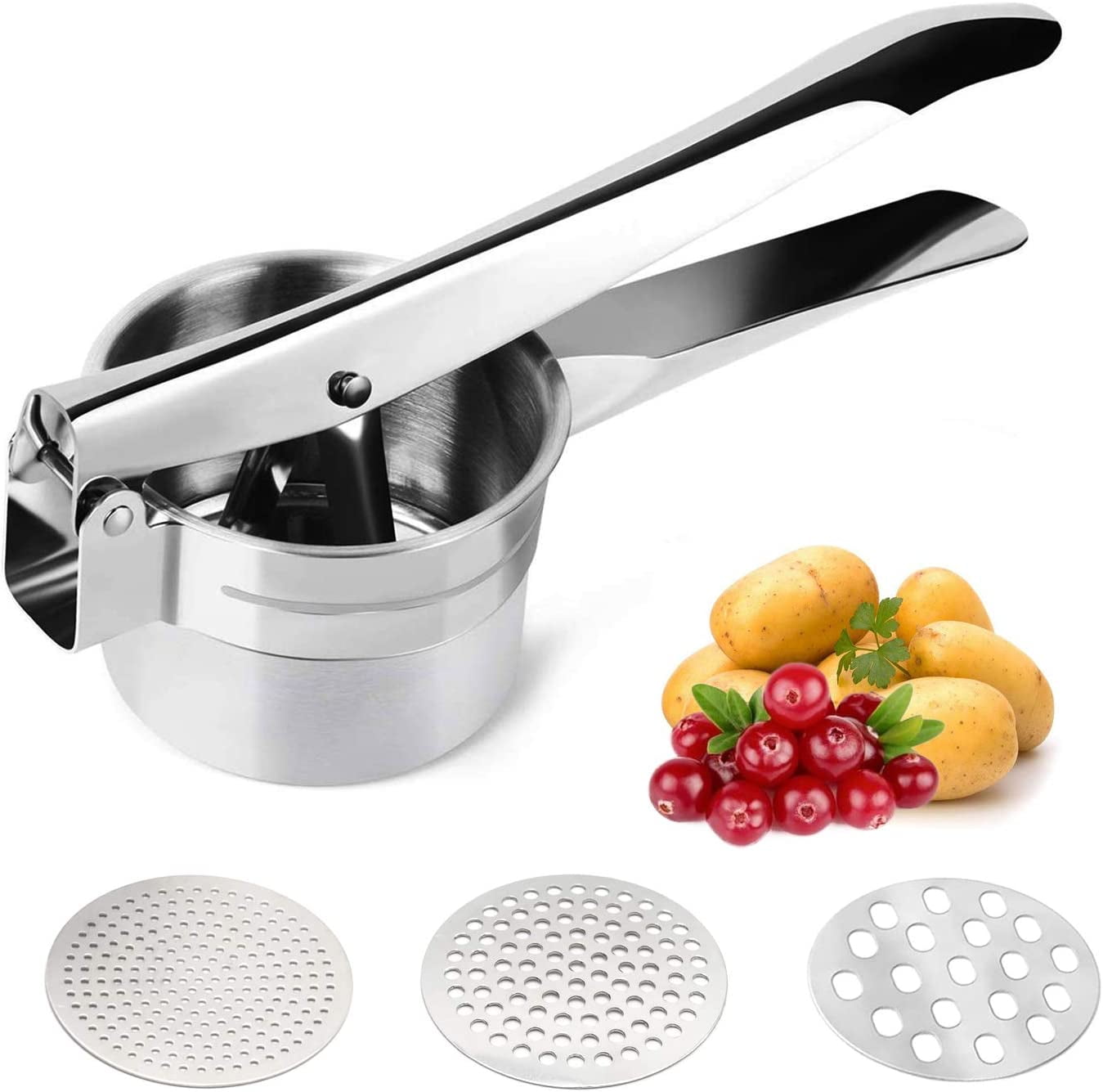 Food-Grade Stainless Steel Potato Ricer Masher, Baby Food Mill, Fruit ...