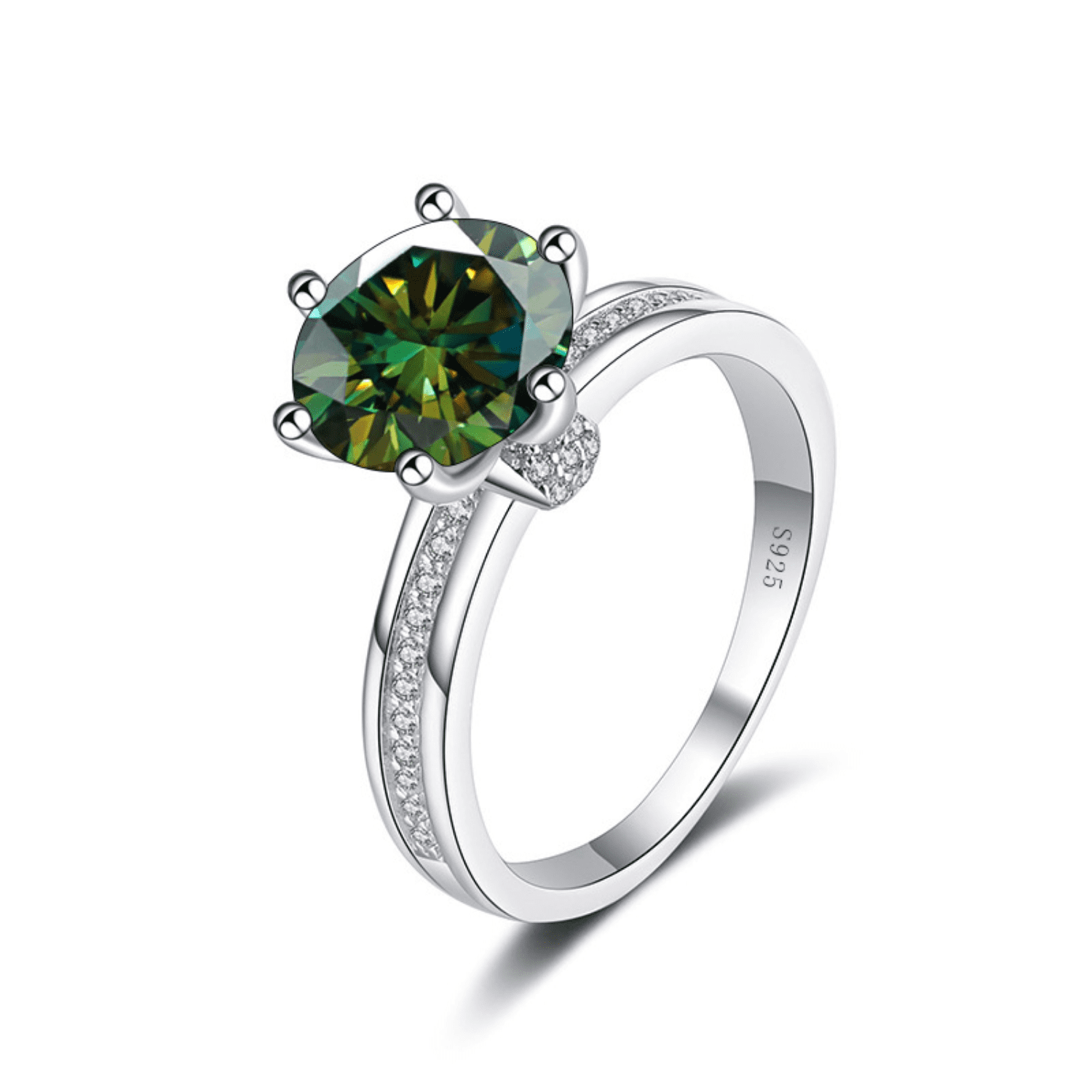 3ct D Color Moissanite Rings for Women 925 Sterling Silver Flower Rings Round Cut Yellow/Blue ...