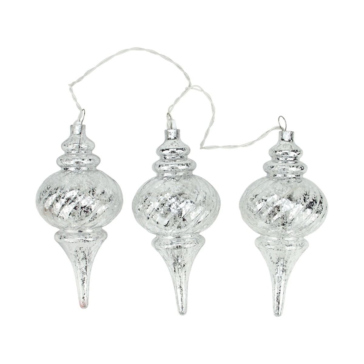 Free Shipping! Northlight 3ct Silver Lighted Shatterproof Christmas ...