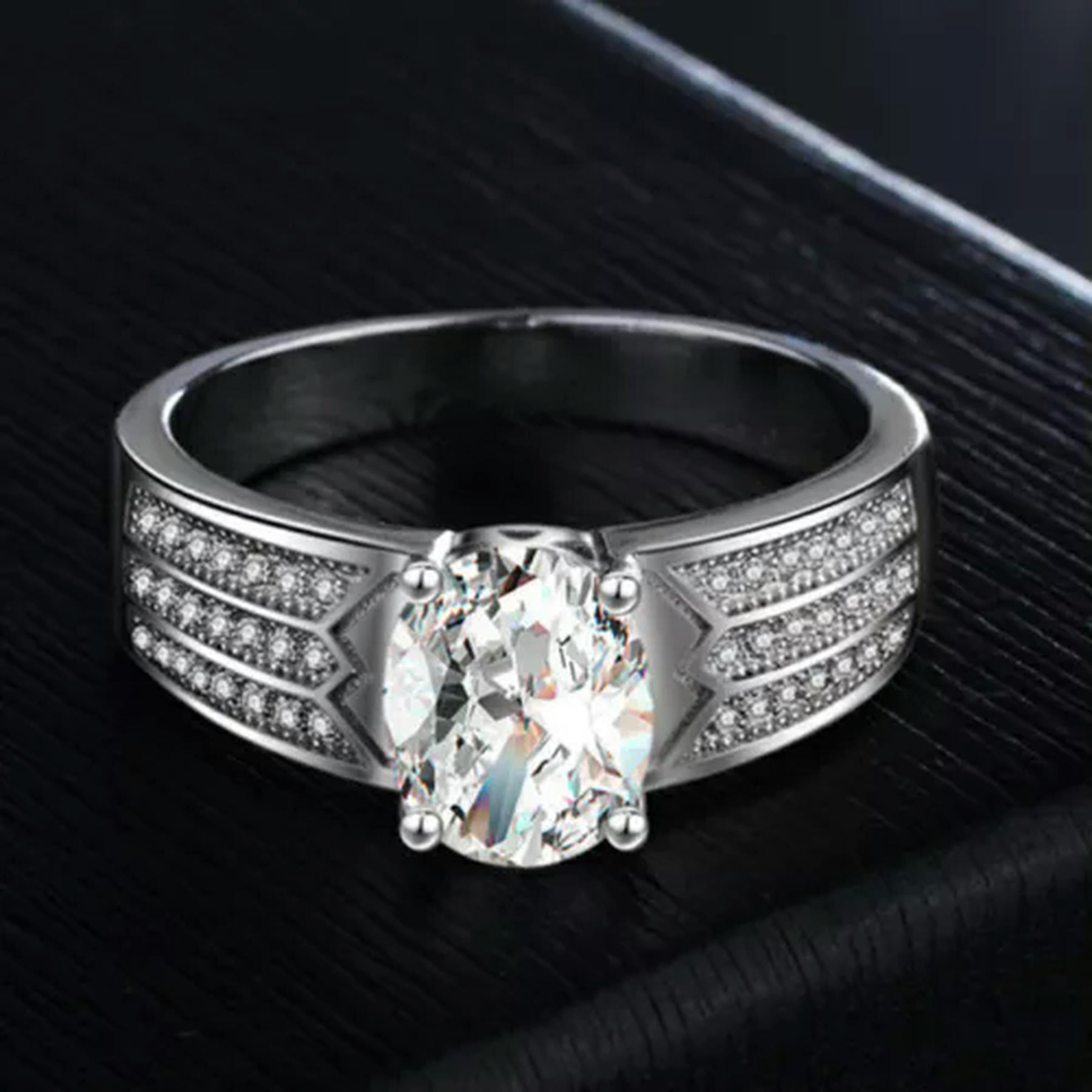 3ct Unique AAA CZ Pigeon Egg Stone Band 925 Silver Women's Jewelry Ring Size 4-9 - Walmart.com