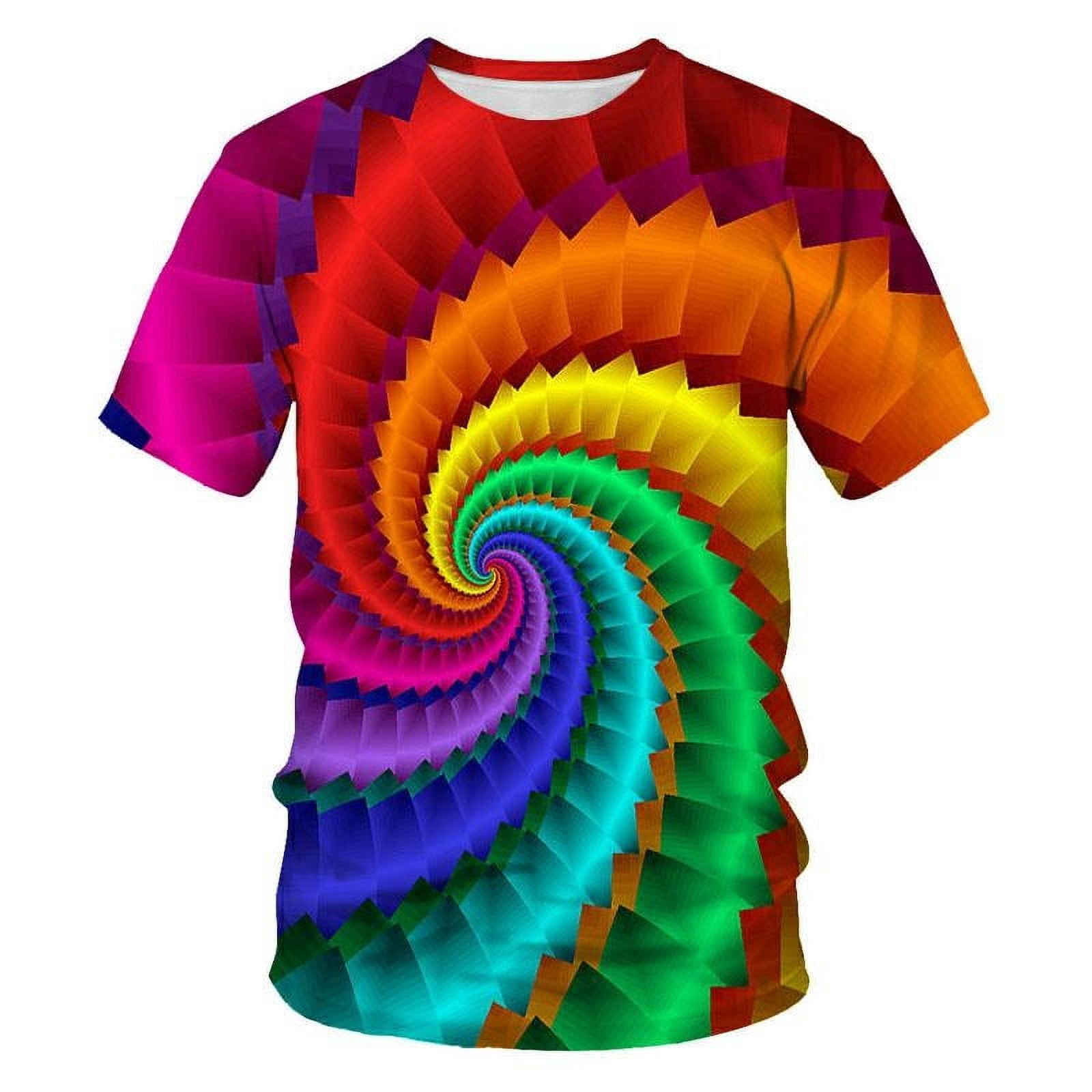 3d 3d Swirl Pattern Summer Men's T-Shirt Short Sleeve Creative Harajuku ...