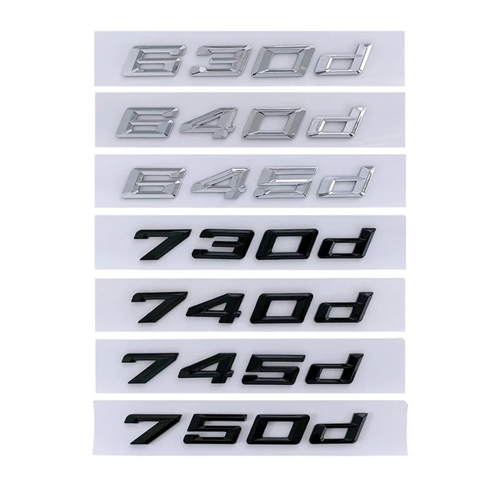 3d ABS Black Car Letters Sticker Fit For BMW 630d 640d 645d 650d 730d ...