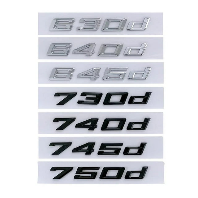 3d ABS Black Car Letters Sticker Fit For BMW 630d 640d 645d 650d 730d ...