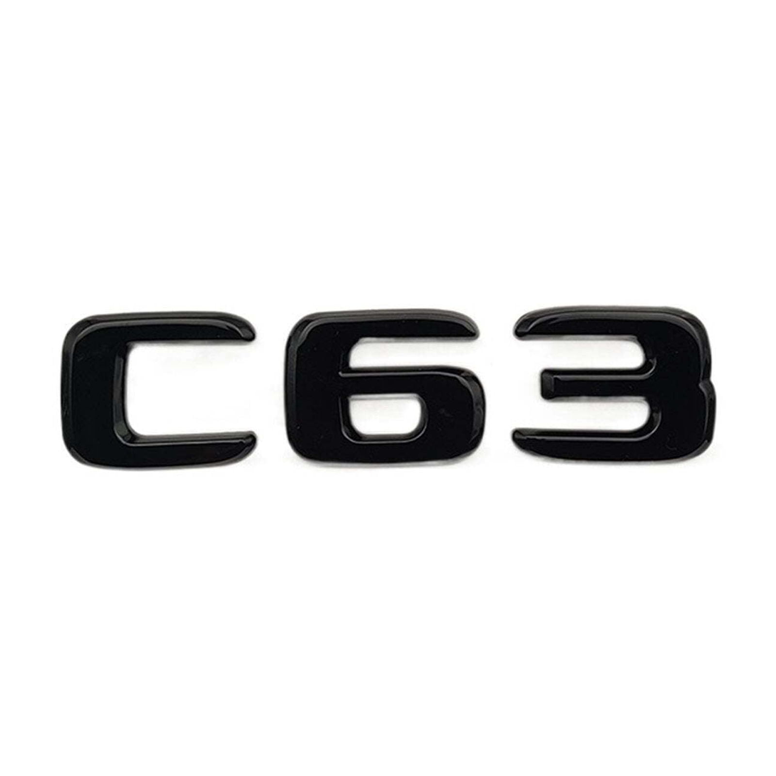 3d ABS Black Chrome C63 Logo Letters Car Trunk Emblem Badge Decal ...