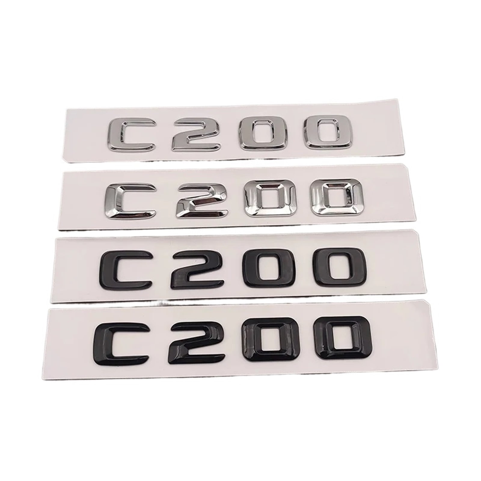 3d ABS Chrome Black C 200 Logo C200 Letters Car Trunk Badge Decal Fit ...