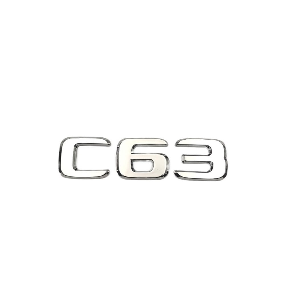 3d ABS Chrome Black Logo C63 Emblem Letters Sticker Car Rear Trunk ...
