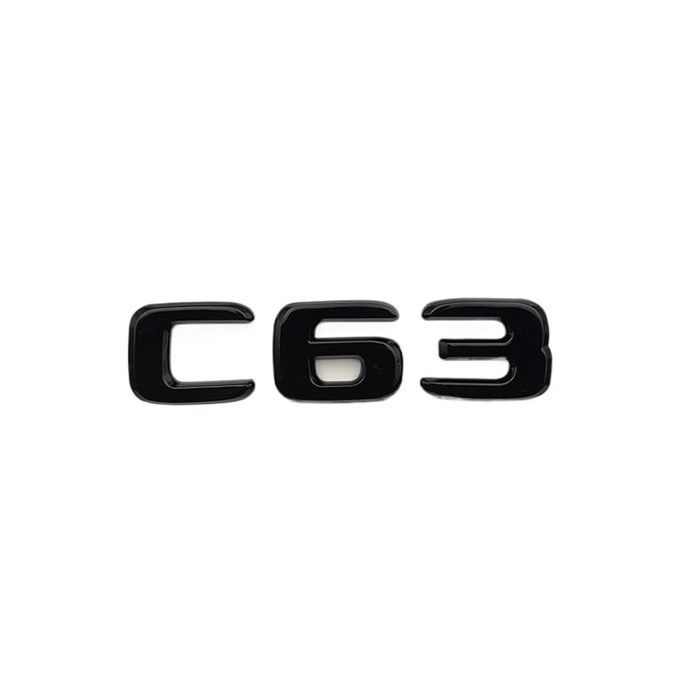3d ABS Chrome Black Logo C63 Emblem Letters Sticker Car Rear Trunk ...