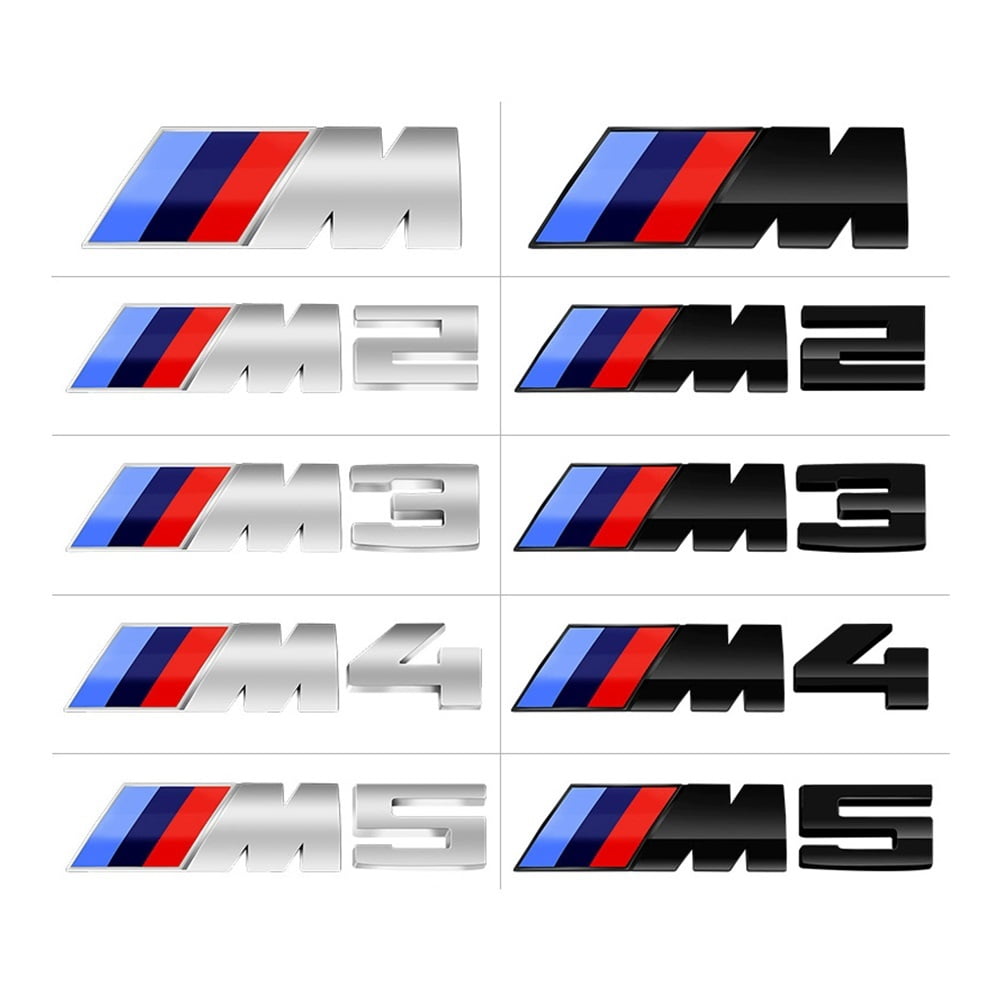 3d ABS Chrome Black M Logo Car Rear Trunk Emblem Badge For BMW M Sport ...