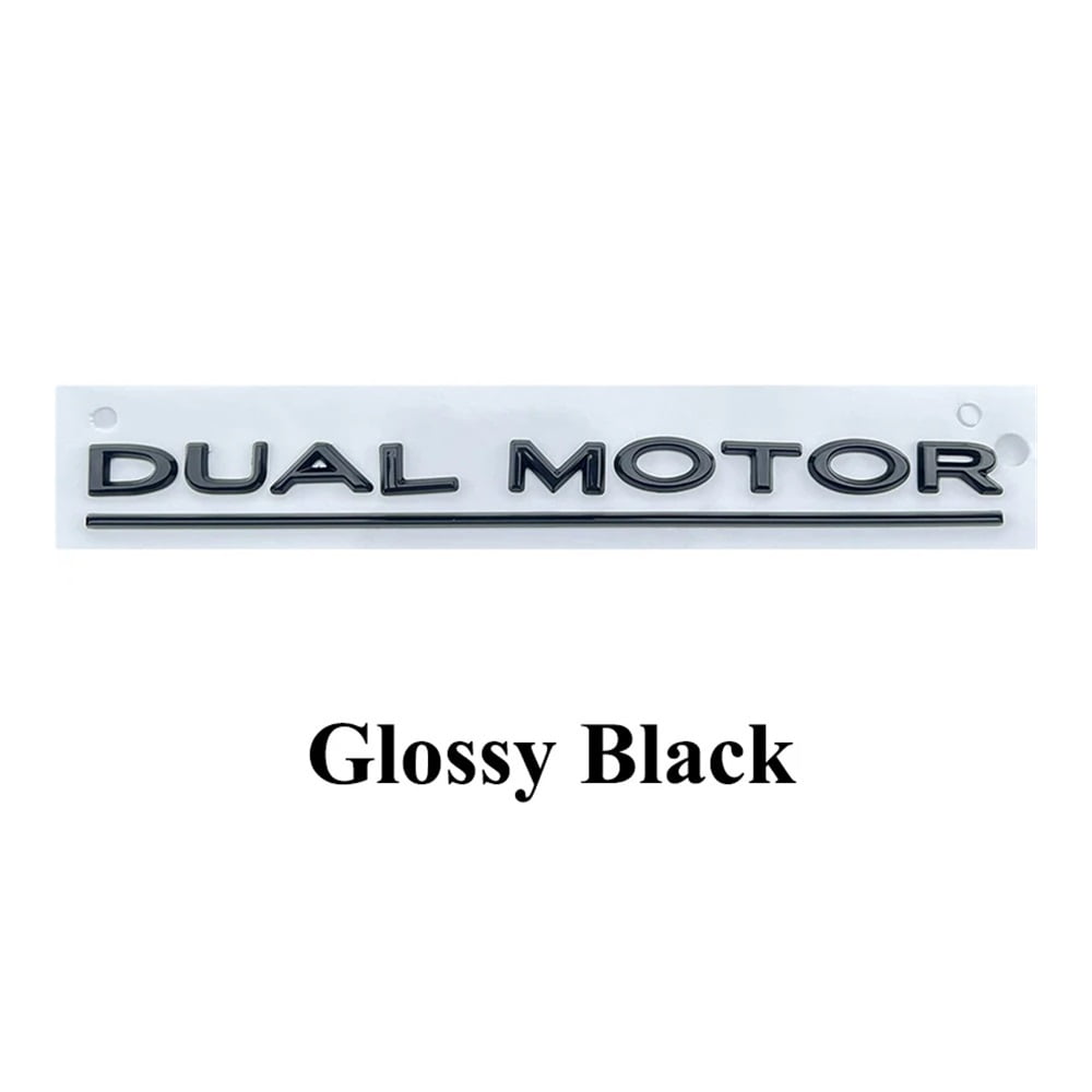 3d ABS Chrome Black Red Logo Dual Motor Emblem Letters Car Trunk Badge ...