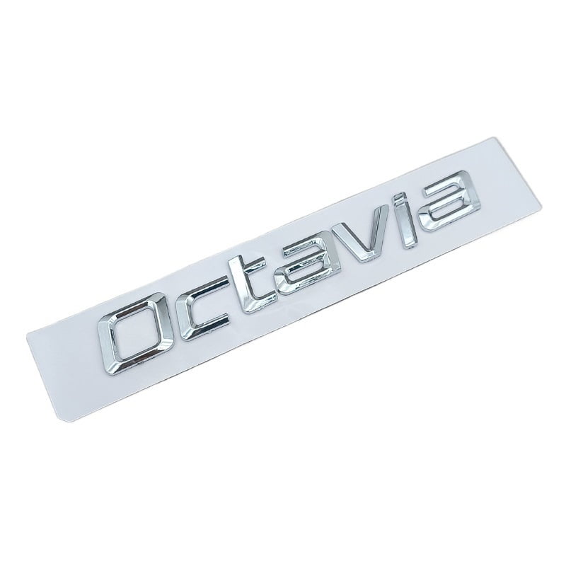 3d ABS Self Adhesive Chrome Balck Logo Octavia Letters Emblem Sticker ...