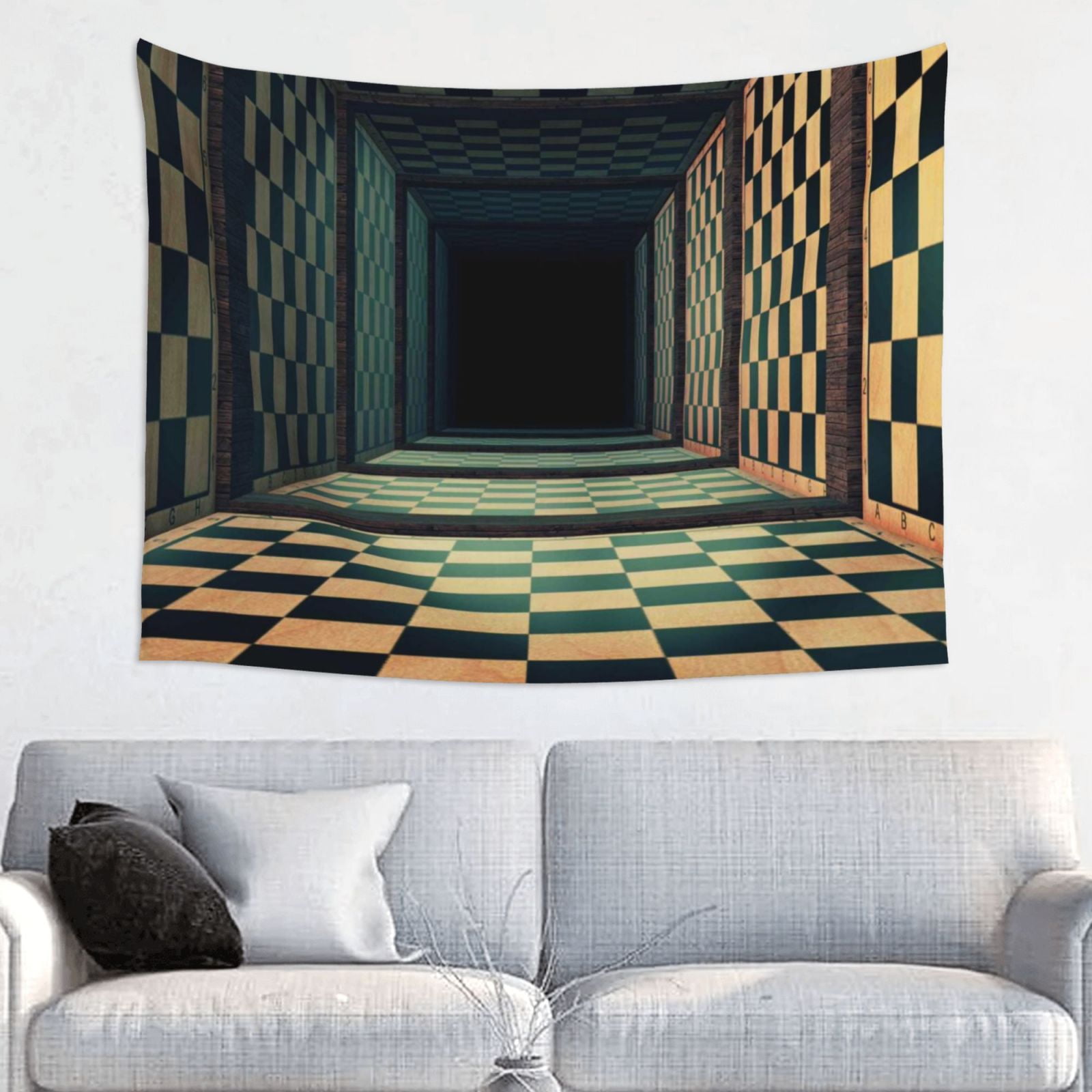 3d Abstract Chess Board Wall Tapestry for Bedroom Aesthetic - Tapestry ...
