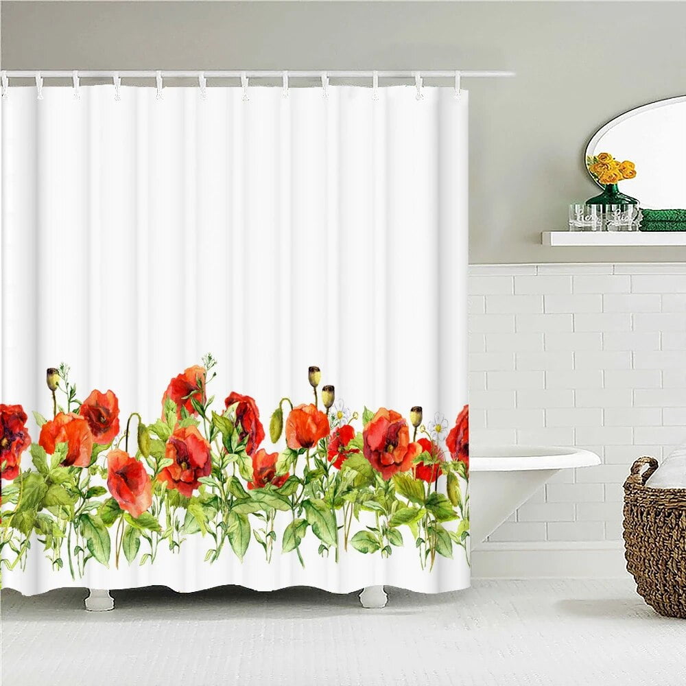 3d Bathroom Curtains Tropical Plant leaves Monstera Shower Curtain With ...