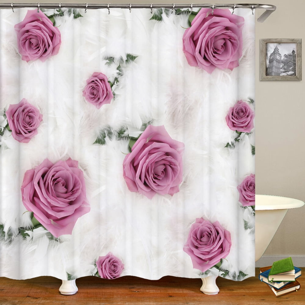 3d Beautiful Rose Flowers Bathroom Shower Curtain Home Decor Curtain ...