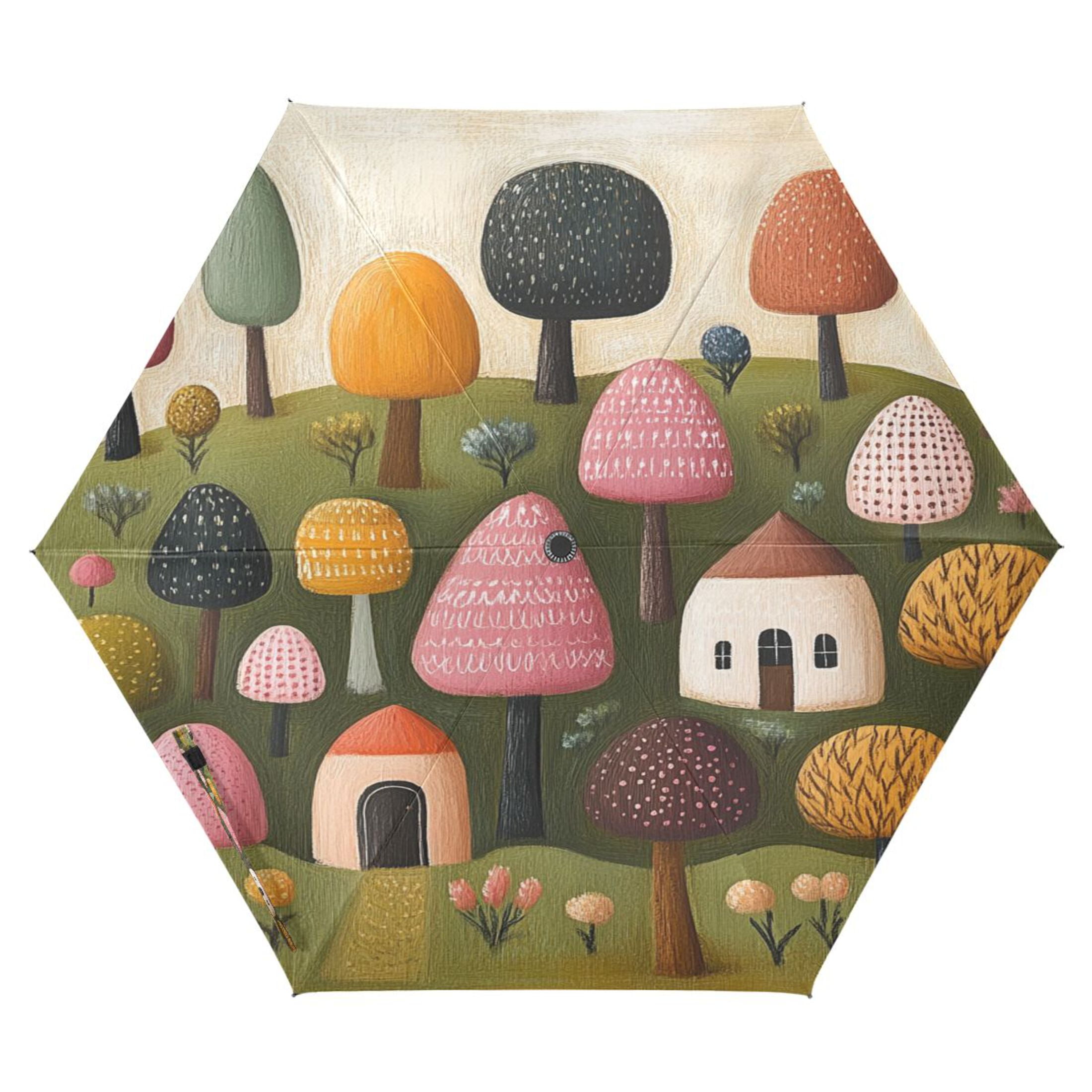 3d Cartoon Forest UV50+ Sunscreen Portable Umbrella, Waterproof, Ultra ...