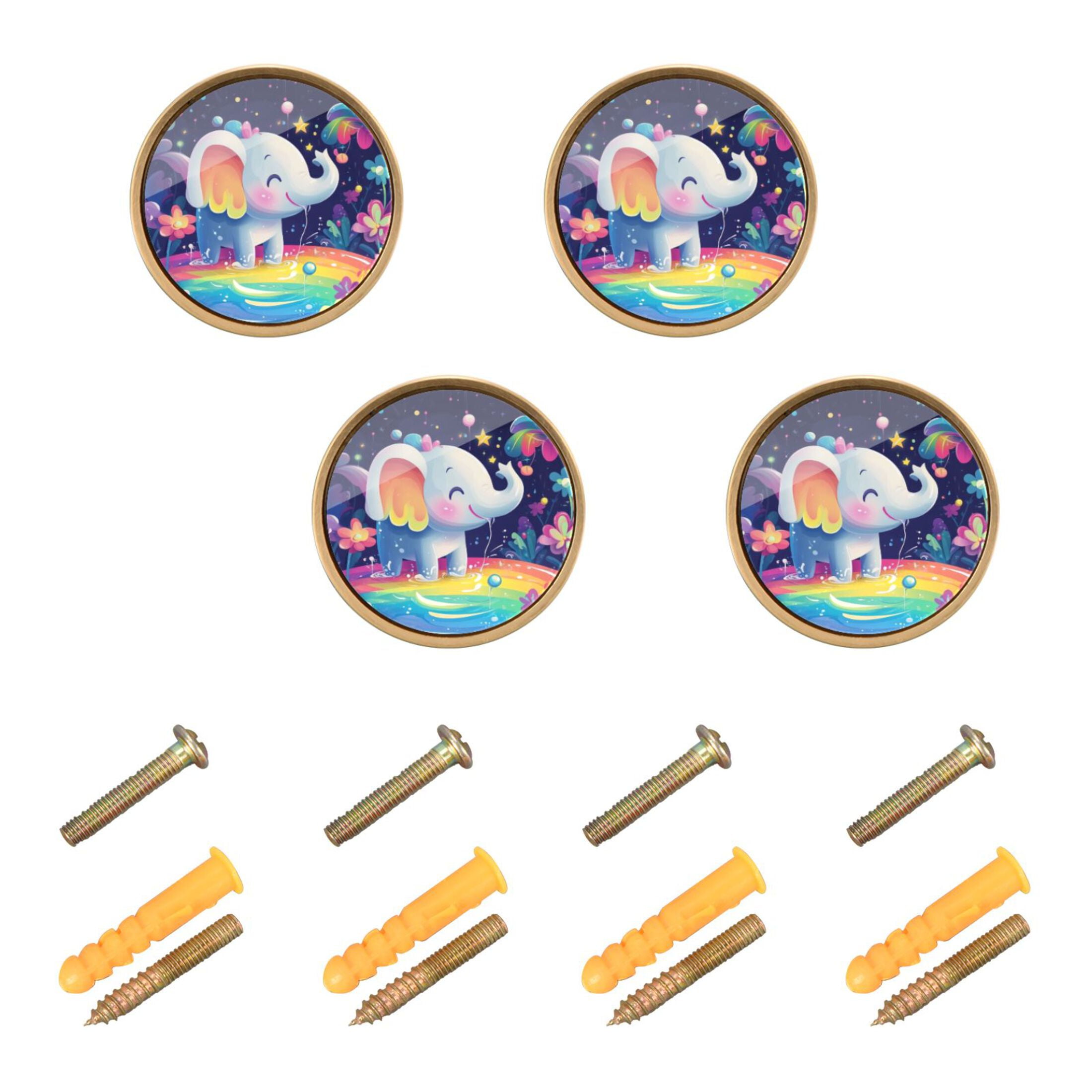 3d Cartoon Style Elephant Cabinet Furniture Knobs Drawer Metal Pulls 1 ...