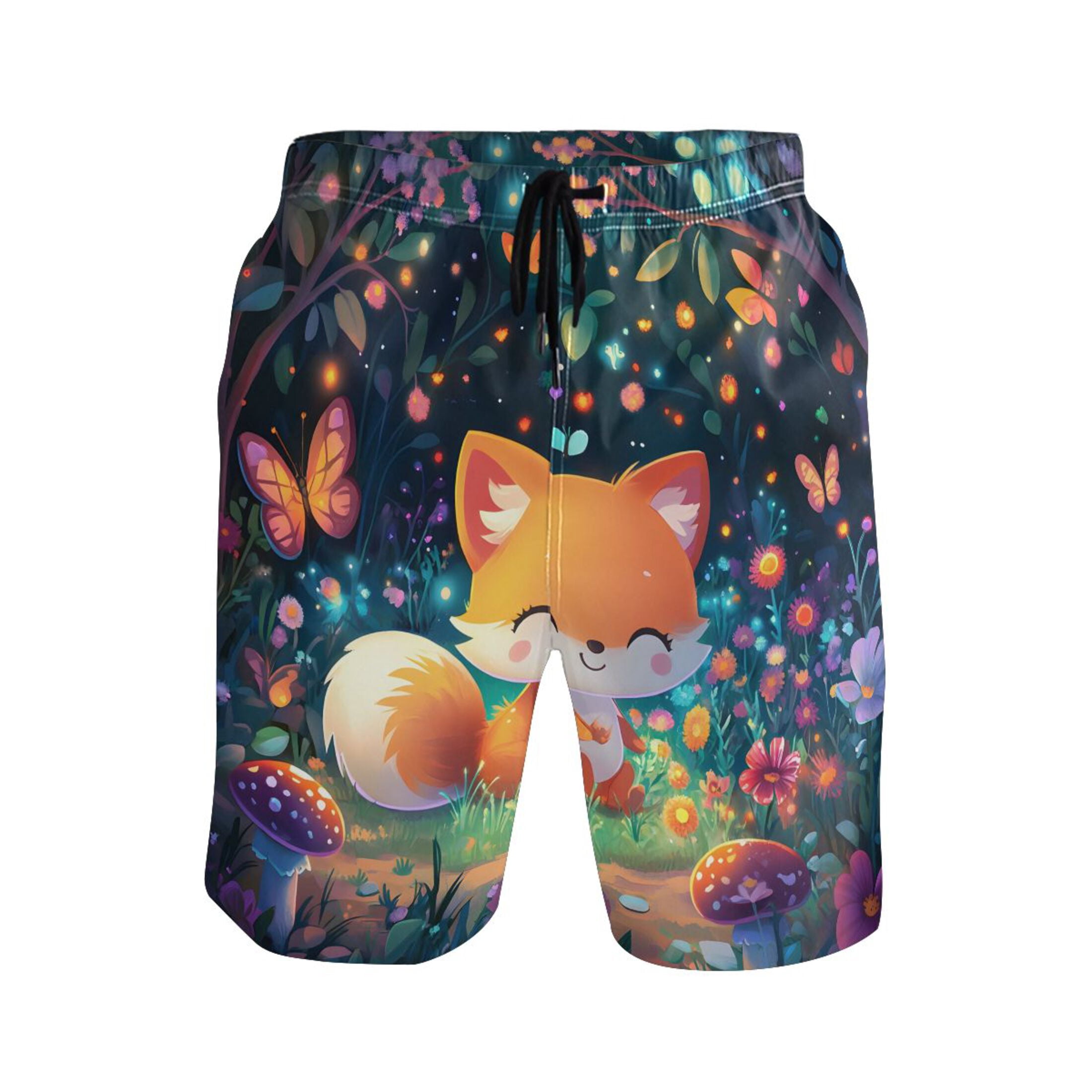 3d Cartoon Style Fox Mens Swim Trunks Quick Dry Board Shorts Breathable ...