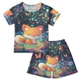 3d Cartoon Style Fox Summer Pajama Set Soft Cotton Short Sleeve ...