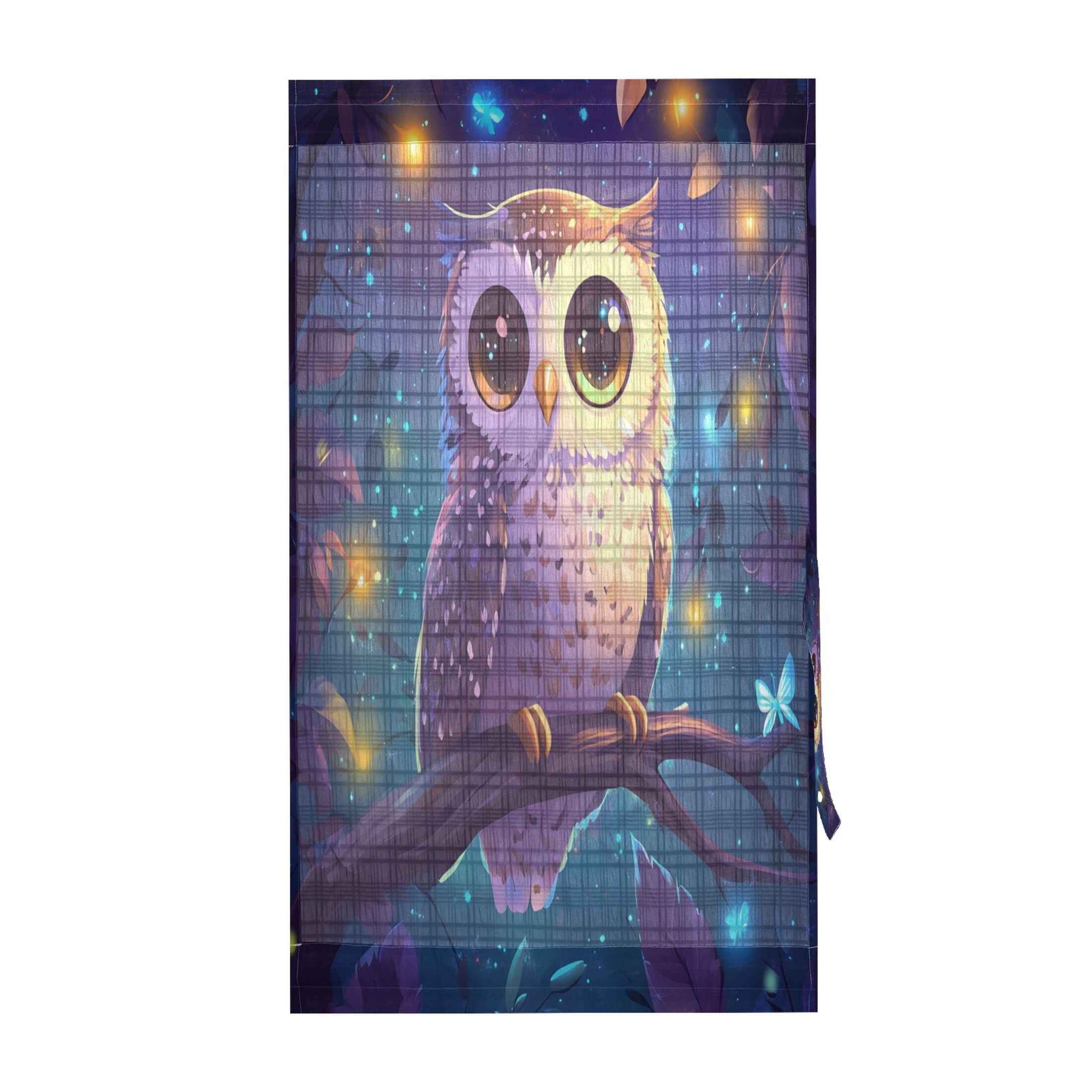 3d Cartoon Style Owl Door Curtain 54x72in UV Blocking Mesh with ...
