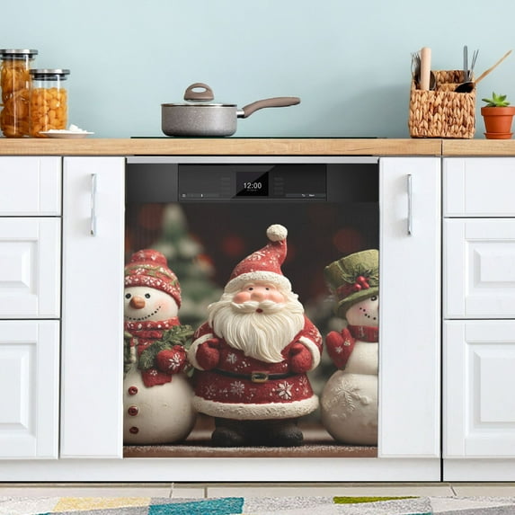 3d Christmas Santa Trees and Snowman Dishwasher Magnet Refrigerator ...