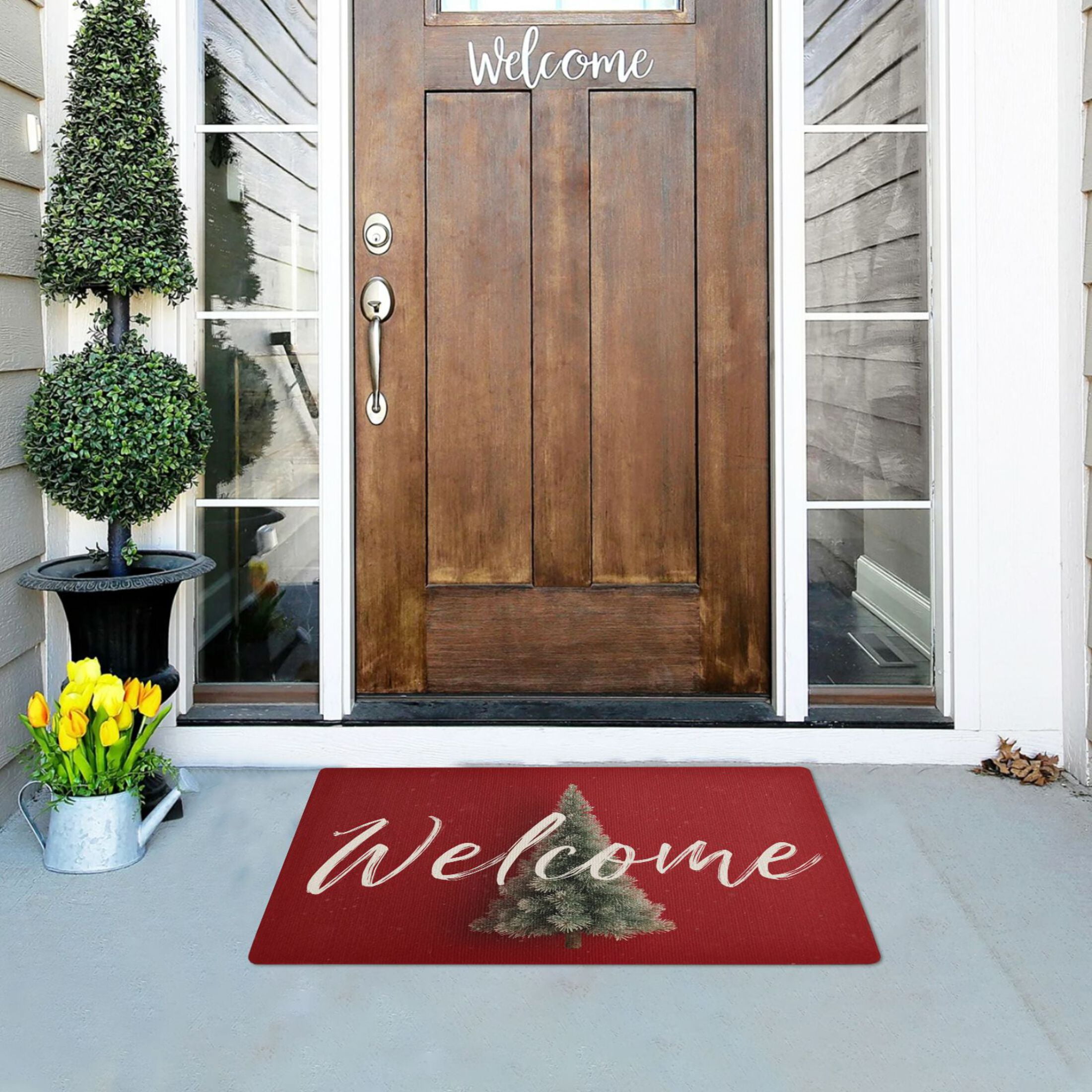 3d Christmas Tree Greeting Doormats Welcome Mats Gate Pads Entryway ...