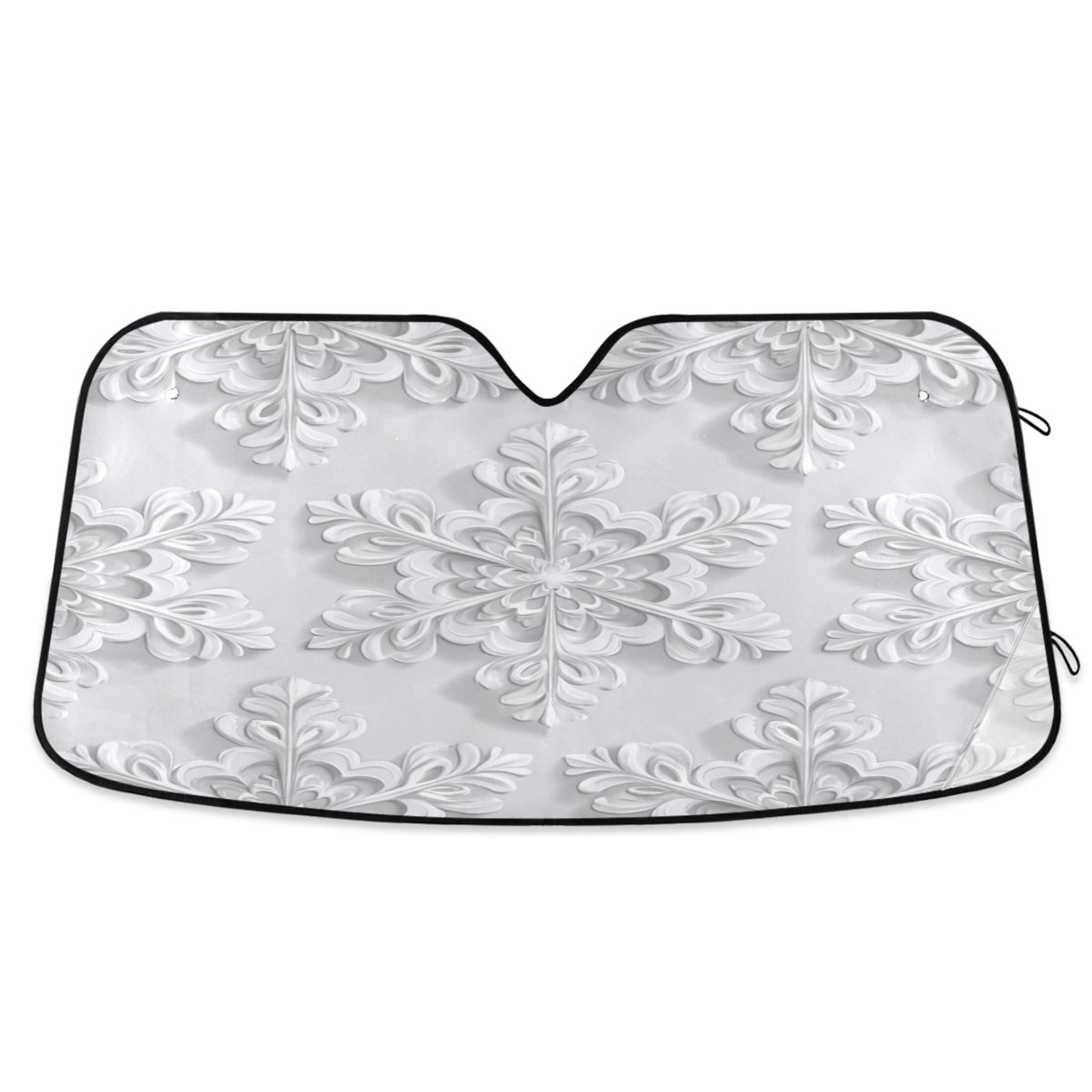 3d Christmas White Snowflakes Windshield Sun Shade Automobile Visor ...