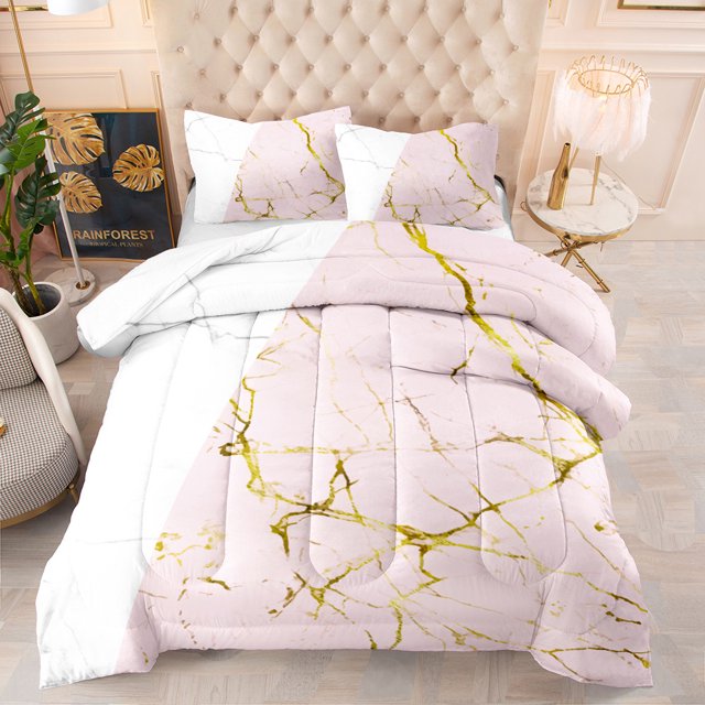 3d Digital Printing Marble Texture Pattern Bedding Quilt Simple Color ...
