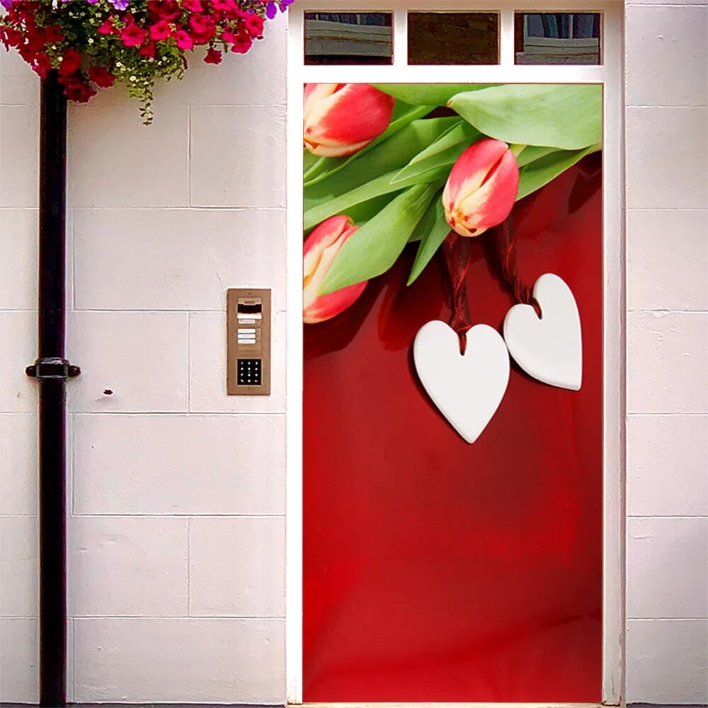 3d Door Decals Landscape Romantic Wall Decals Bedroom Wooden Door ...
