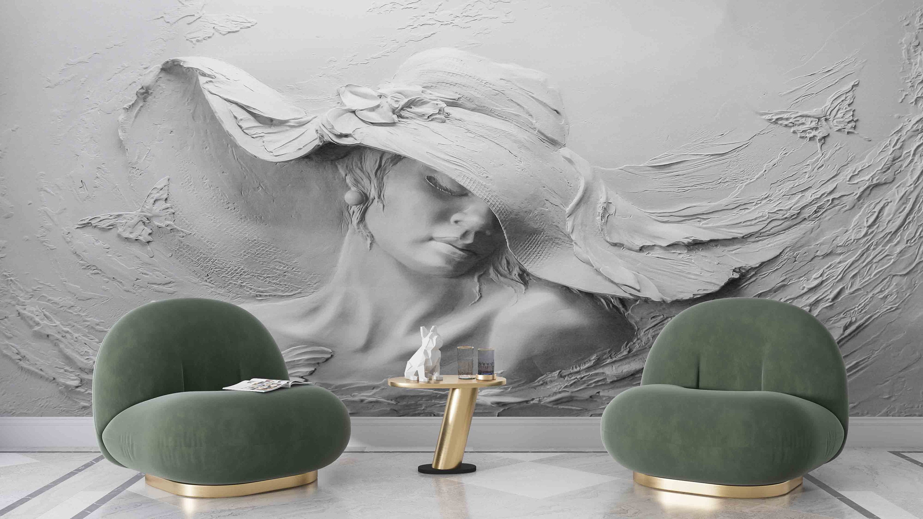 3d Effect Woman Wall Art, 3D Stereoscopic Wallpaper, Beauty Center ...